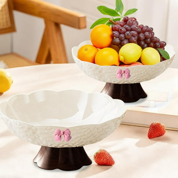 9.84 Inch Multicolor Plastic Fruit Plates, Snack Serving Trays with ...