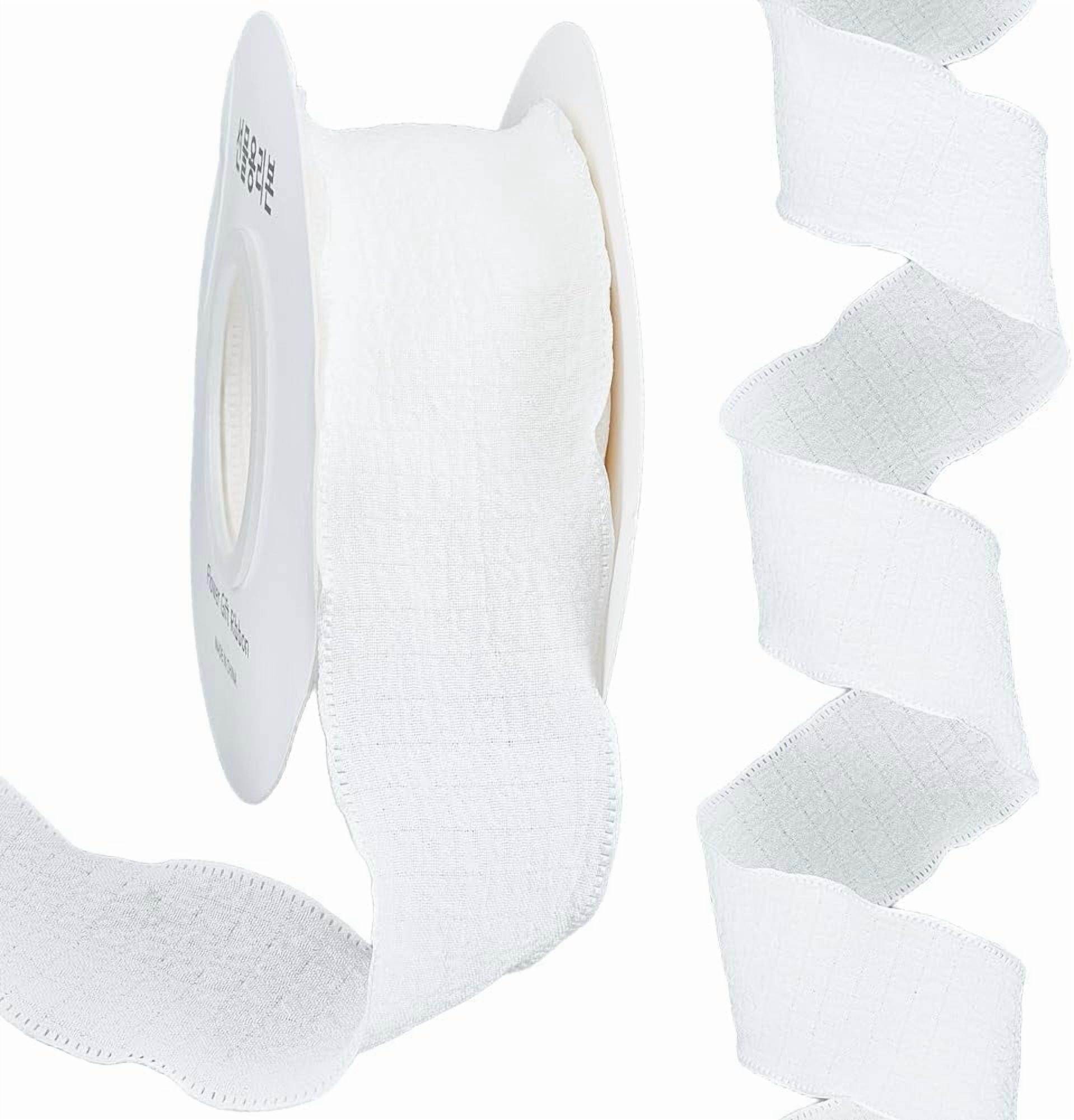 9.84 Yards 1.57 Inch White Ruffle Edge Ribbon Double Ruffled Fabric ...