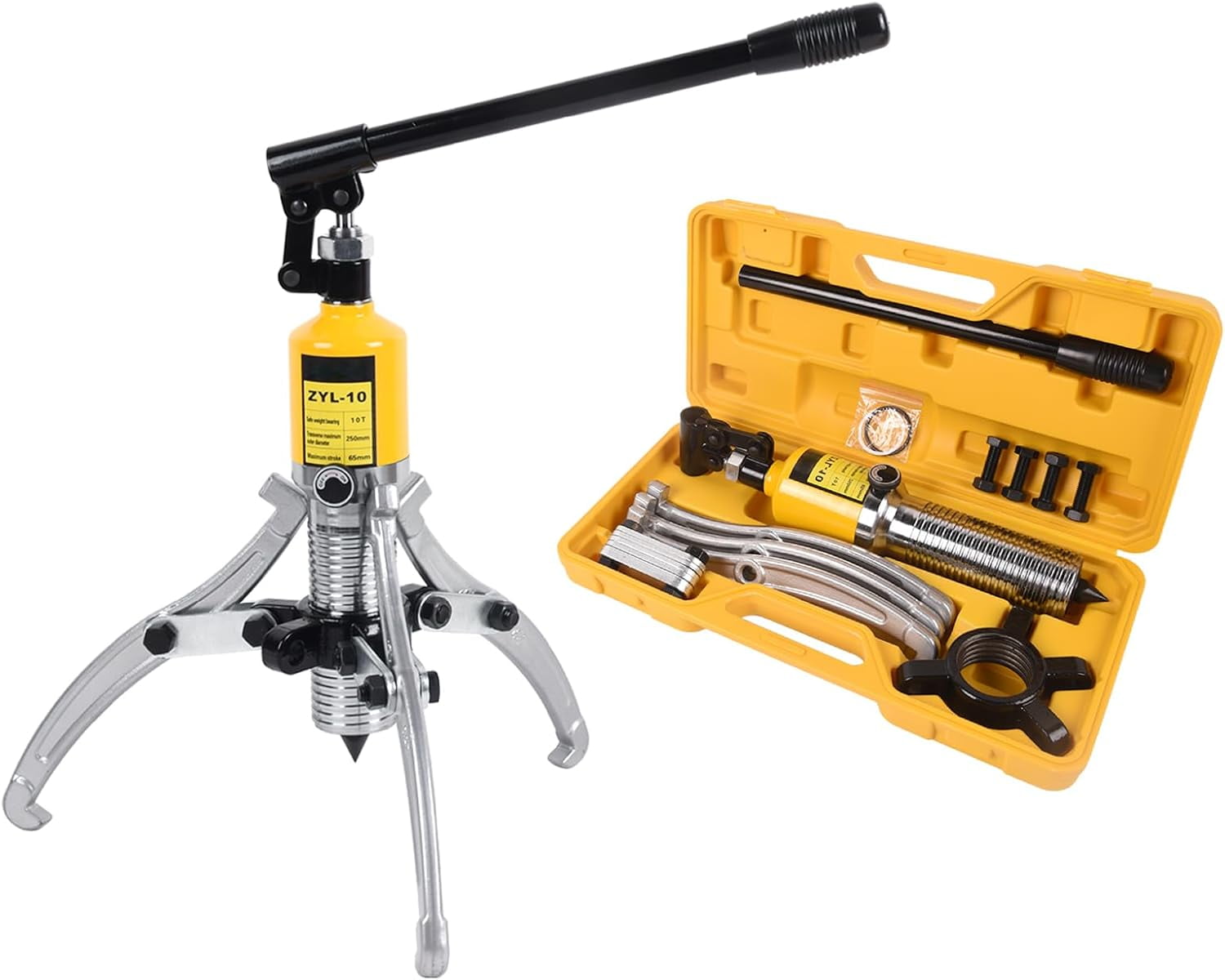 9.84" jaw hydraulic gear puller,10 ton max. capacity,adjustable 2 or 3 ...