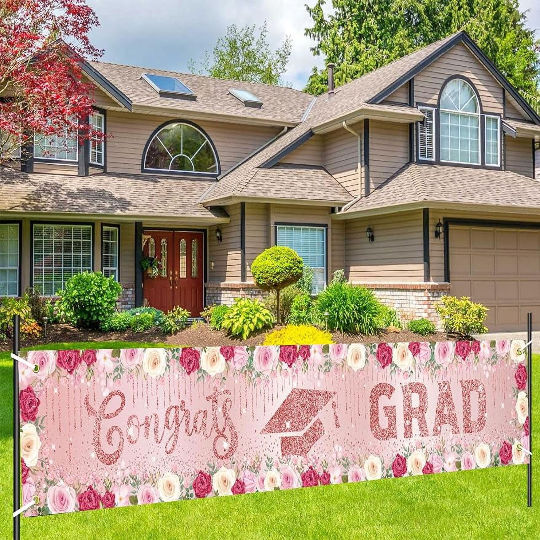 9.84ft*1.64ft Graduation Banner 2024 Rose Gold Graduation Decoration ...