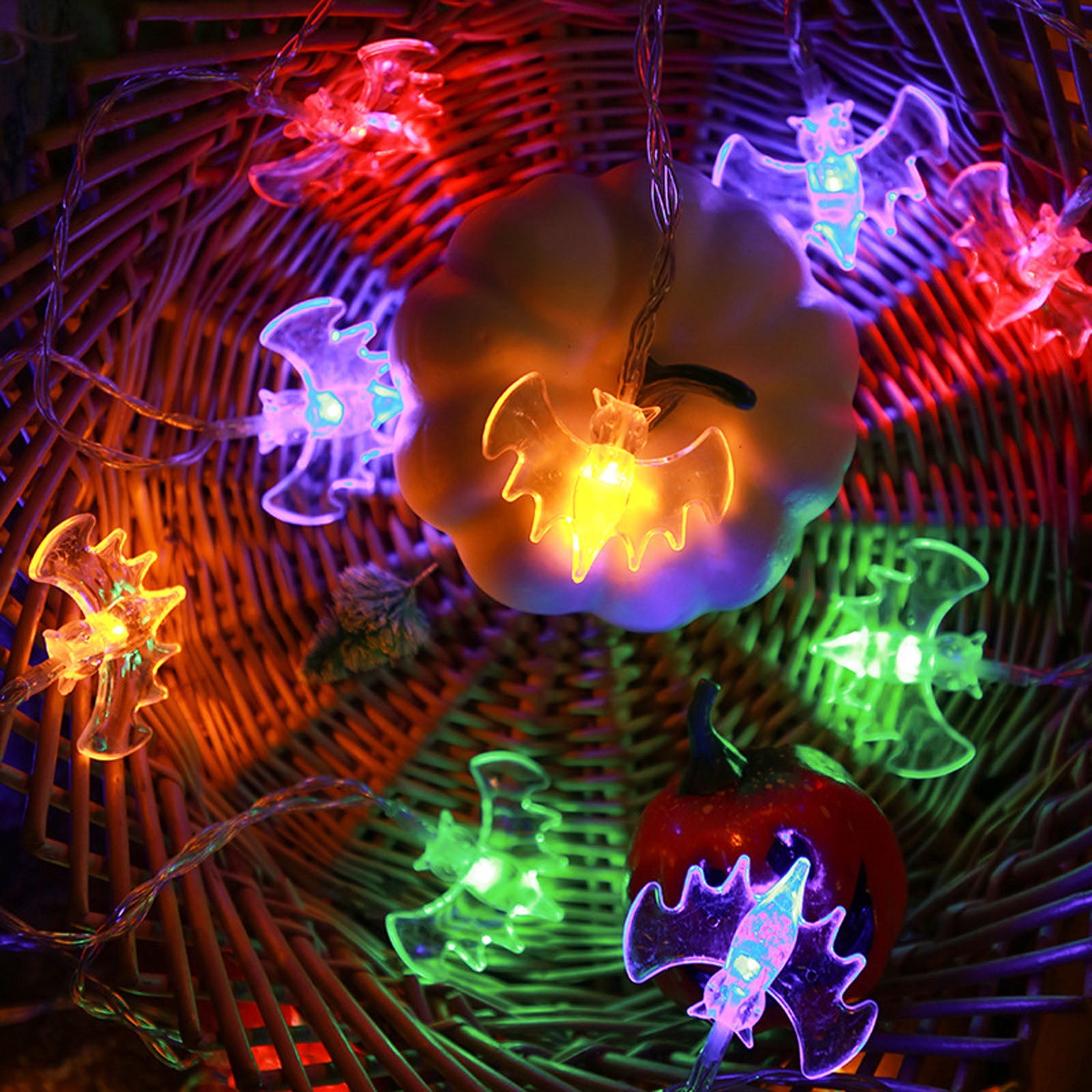 9.84ft 20 LEDs Halloween Bat String Lights Battery Operated Halloween ...