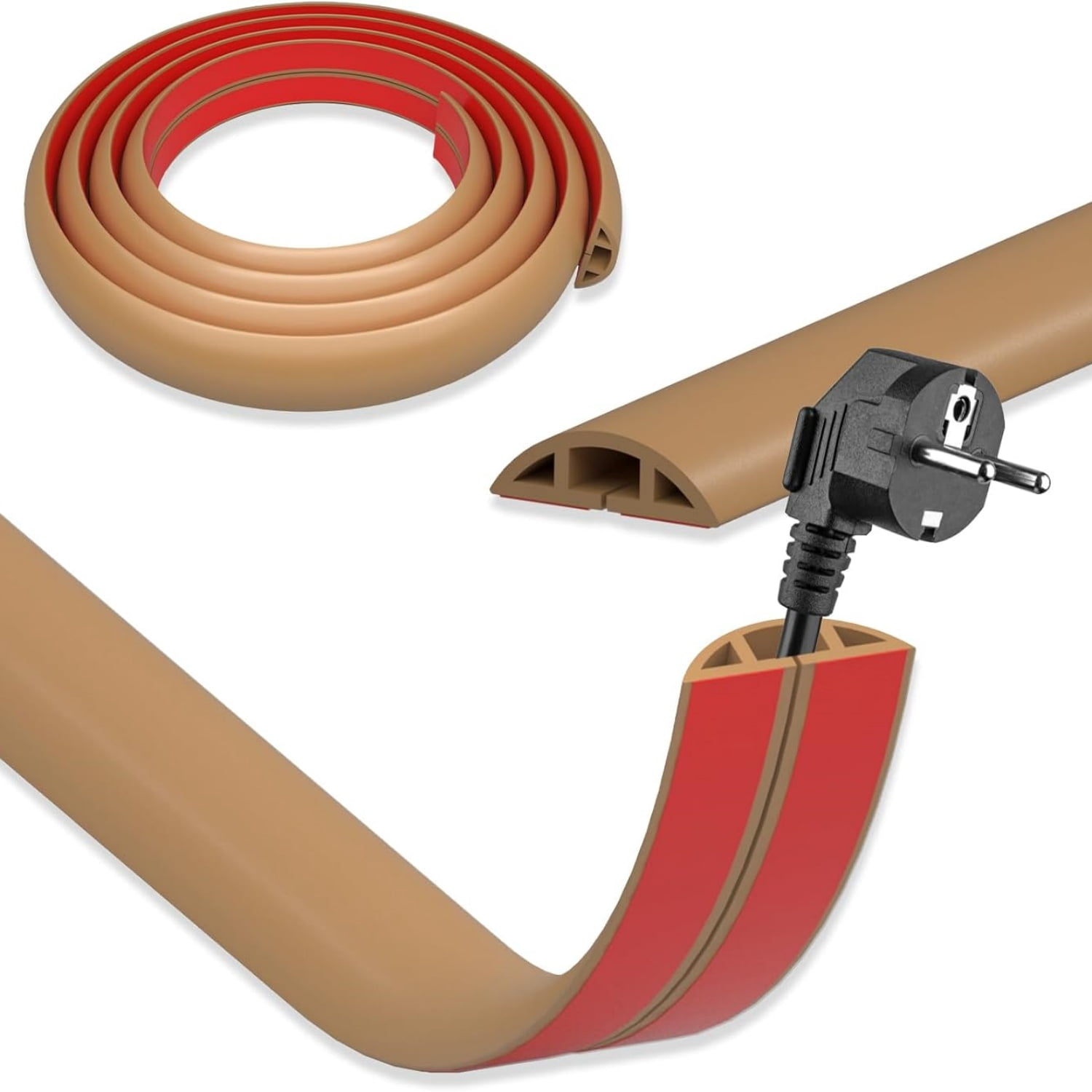 9.84ft Floor Cord Cover, Kvago Self Adhesive Cord Hider Cable Protector ...