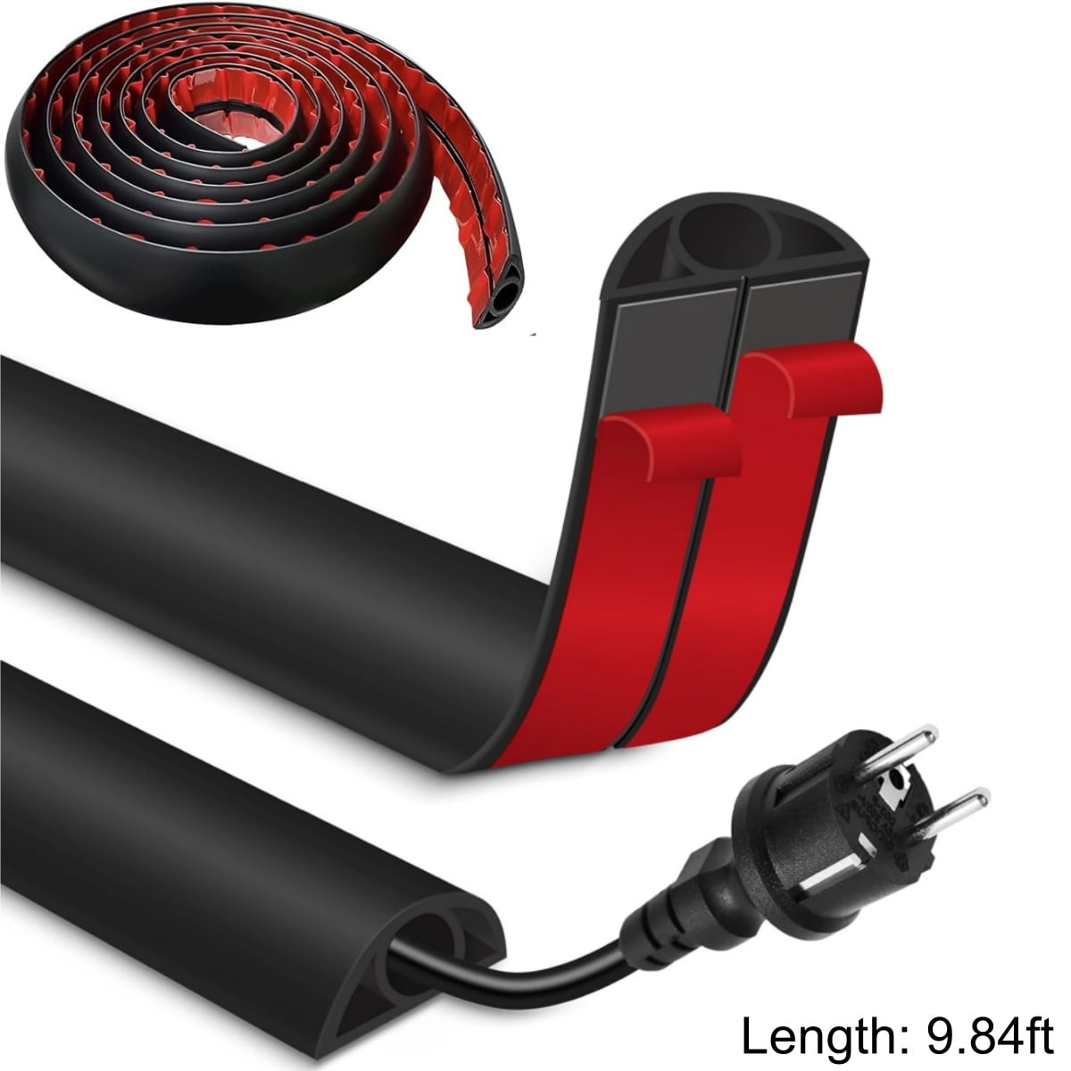 9.84ft Floor Cord Cover, Kvago Self Adhesive Cord Hider Cable Protector ...