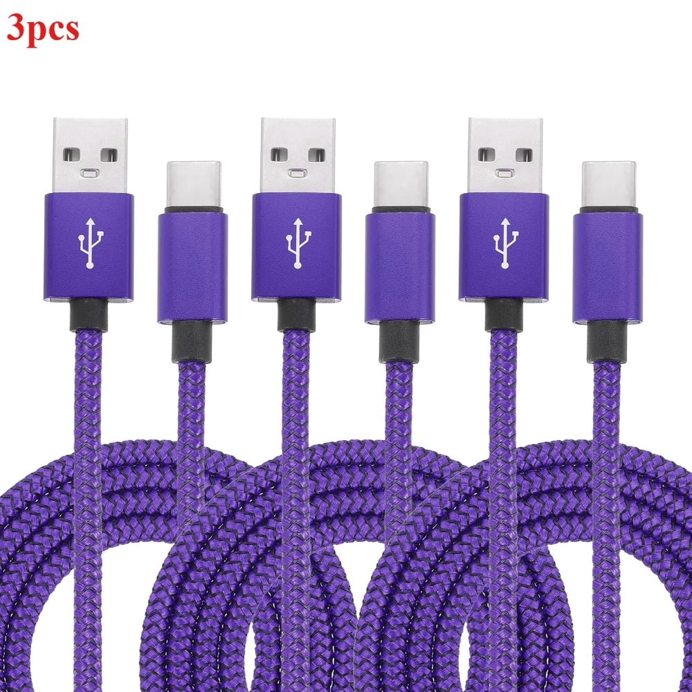 3.3ft USB Type C Charger Cable, 3pcs 2.4A Type-C to USB A Braided ...
