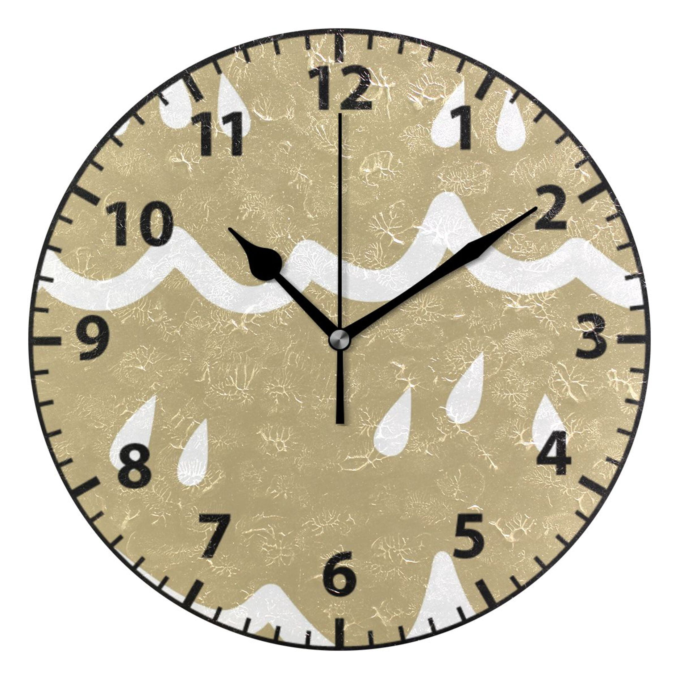 9.84in Abstract Rain Scene PVC Canvas Wall and Table Clock with Canvas ...