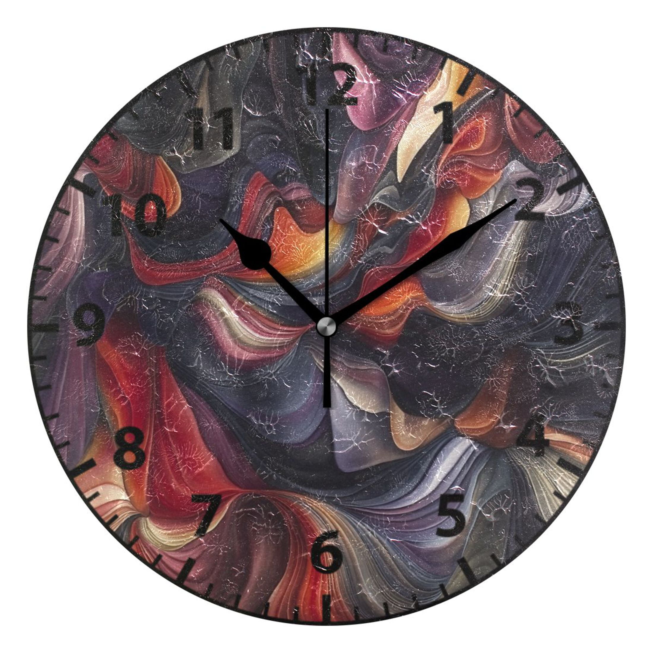 Abstract Shapes Design Wall Clock Modern Small Clock Black Hands for ...