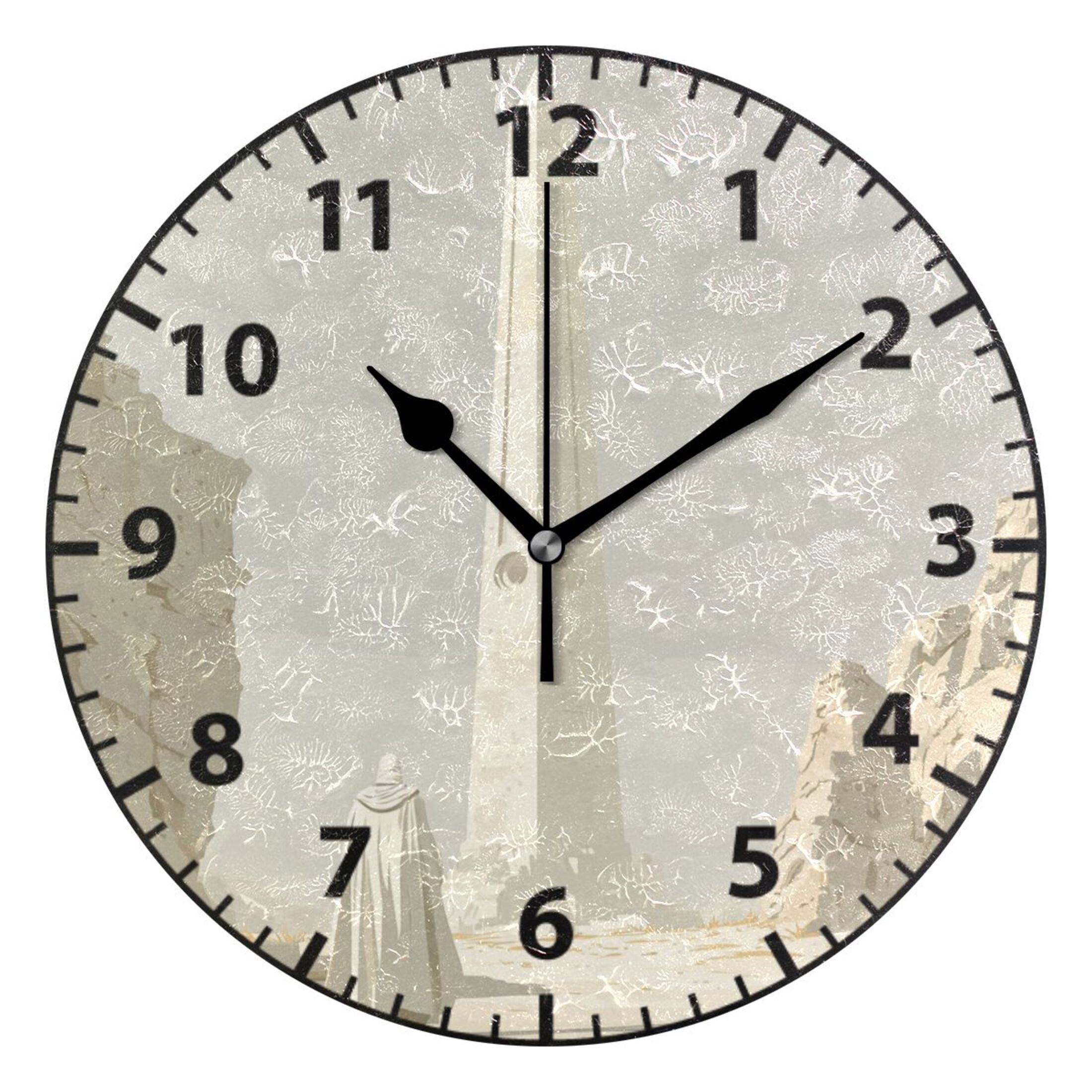 Animation Style Wall Clock Modern Small Clock Black Hands for Office, Home, Bedroom,School 9 ...