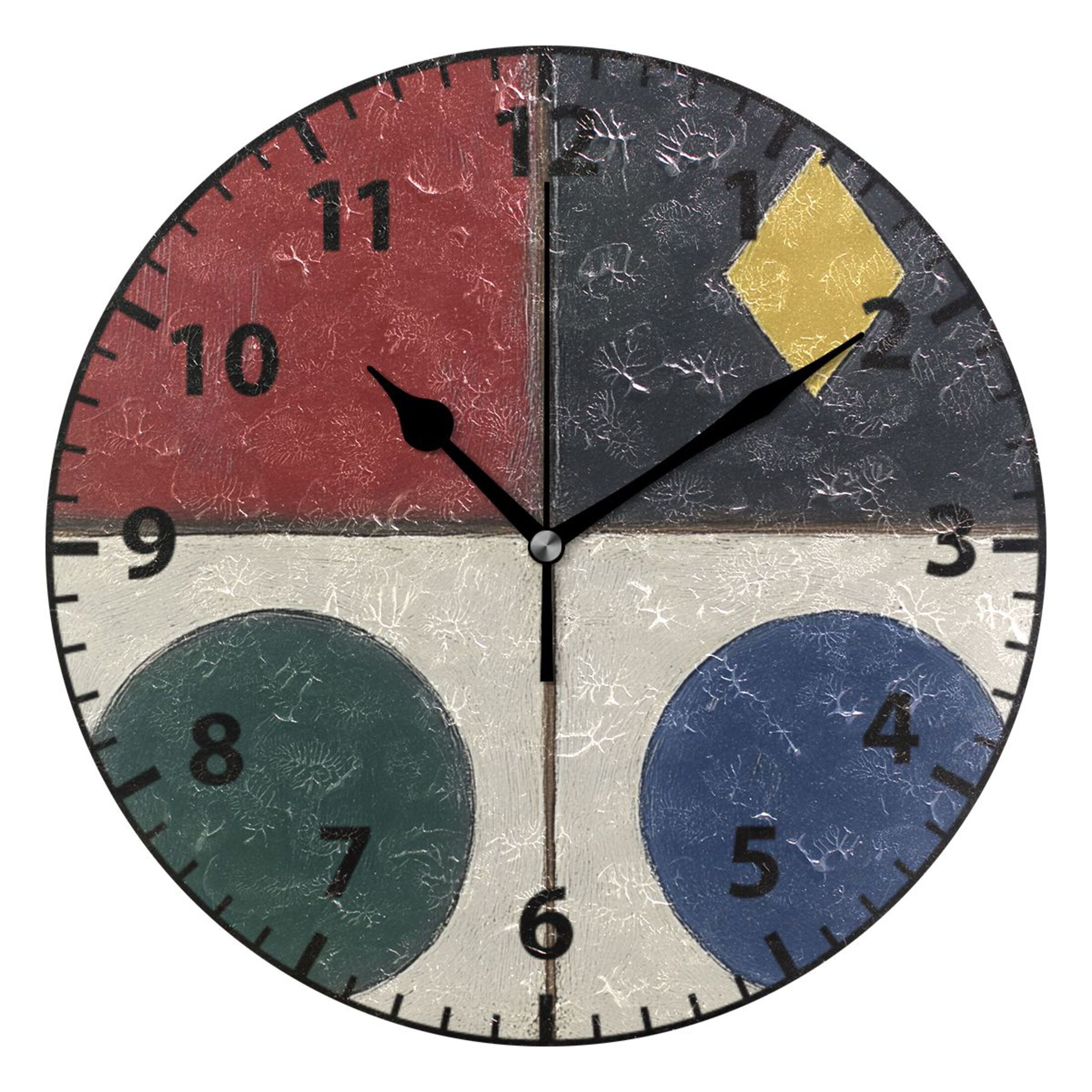 Art Abstract Geometric Pattern Wall Clock Modern Small Clock Gold Hands ...