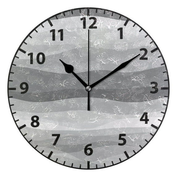 Art Grayscale Wavy Pattern Wall Clock Modern Small Clock Black Hands ...