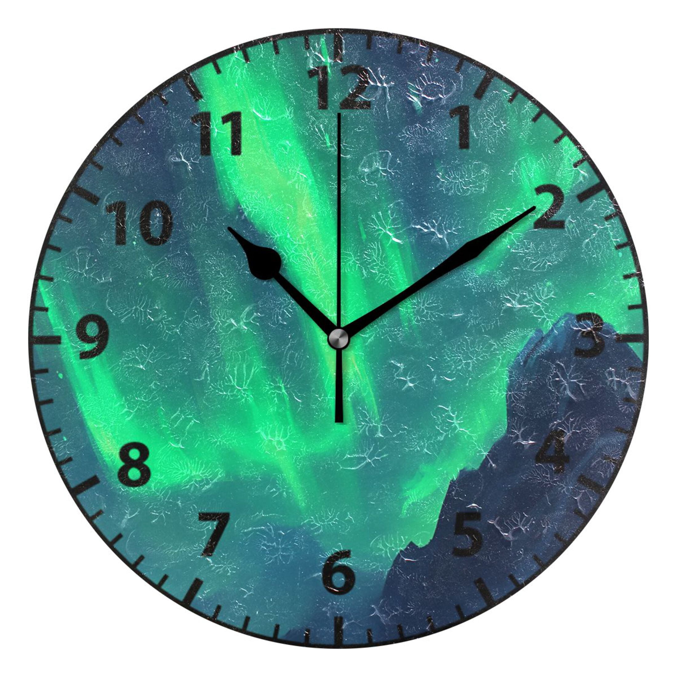 Aurora Wall Clock Modern Small Clock Black Hands for Office, Home ...