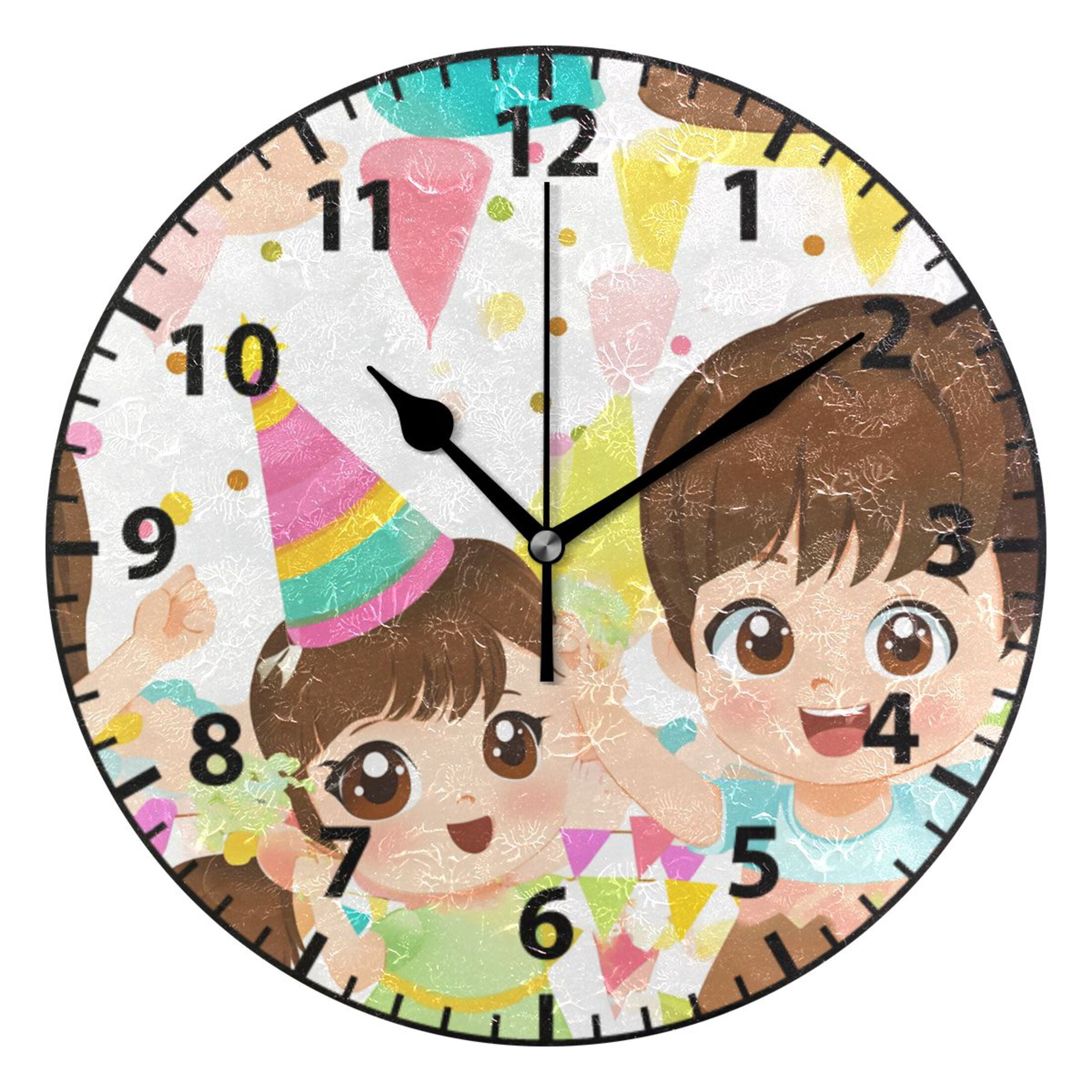 Celebrate The Party Wall Clock Modern Small Clock Black Hands for ...