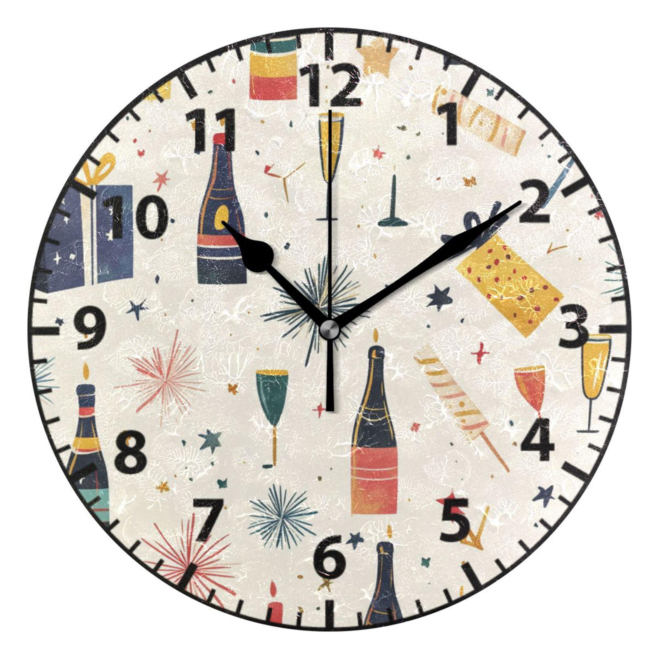 Festival Celebration Design Wall Clock Modern Small Clock Black Hands ...