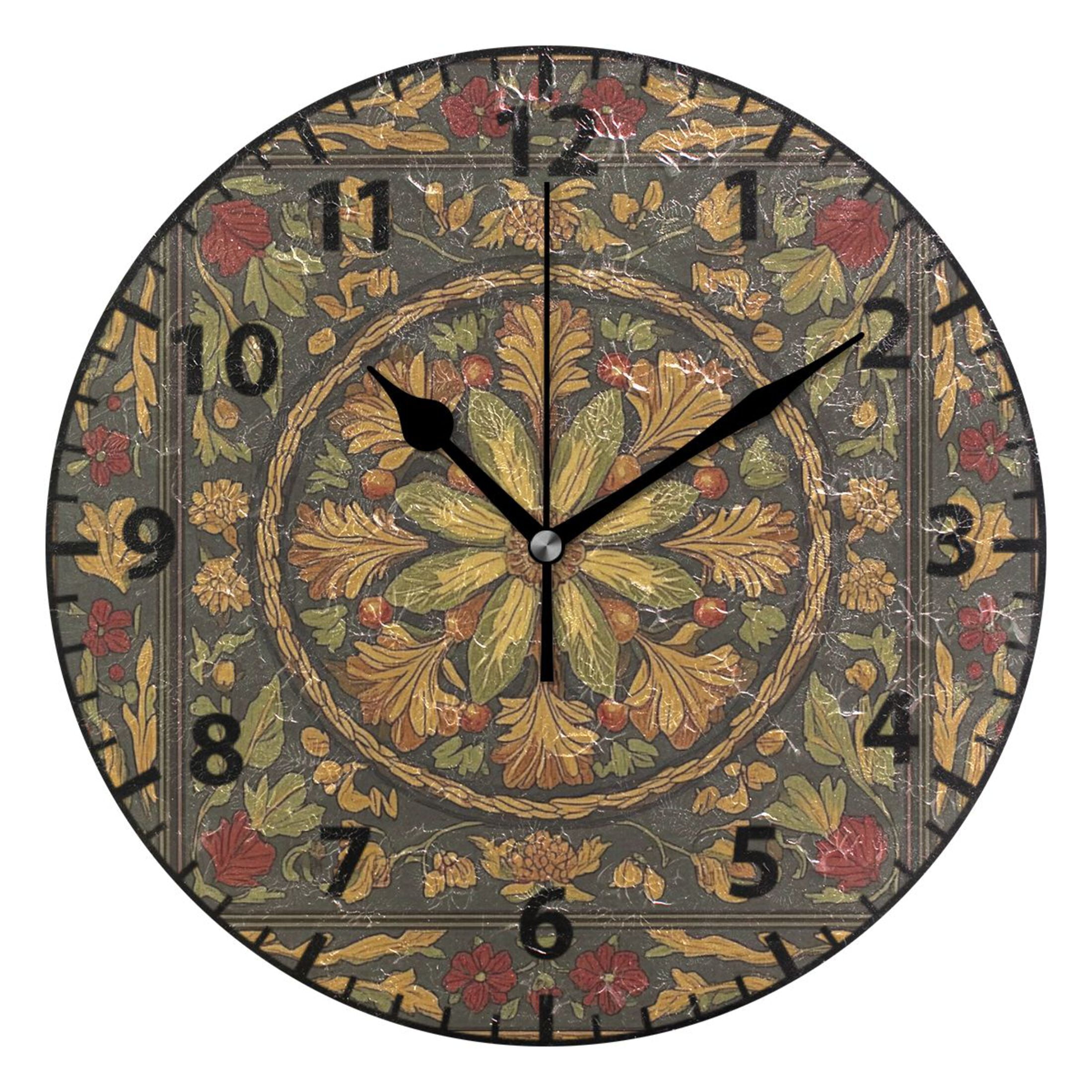 Harvest Abundance Wall Clock Modern Small Clock Black Hands for Office ...