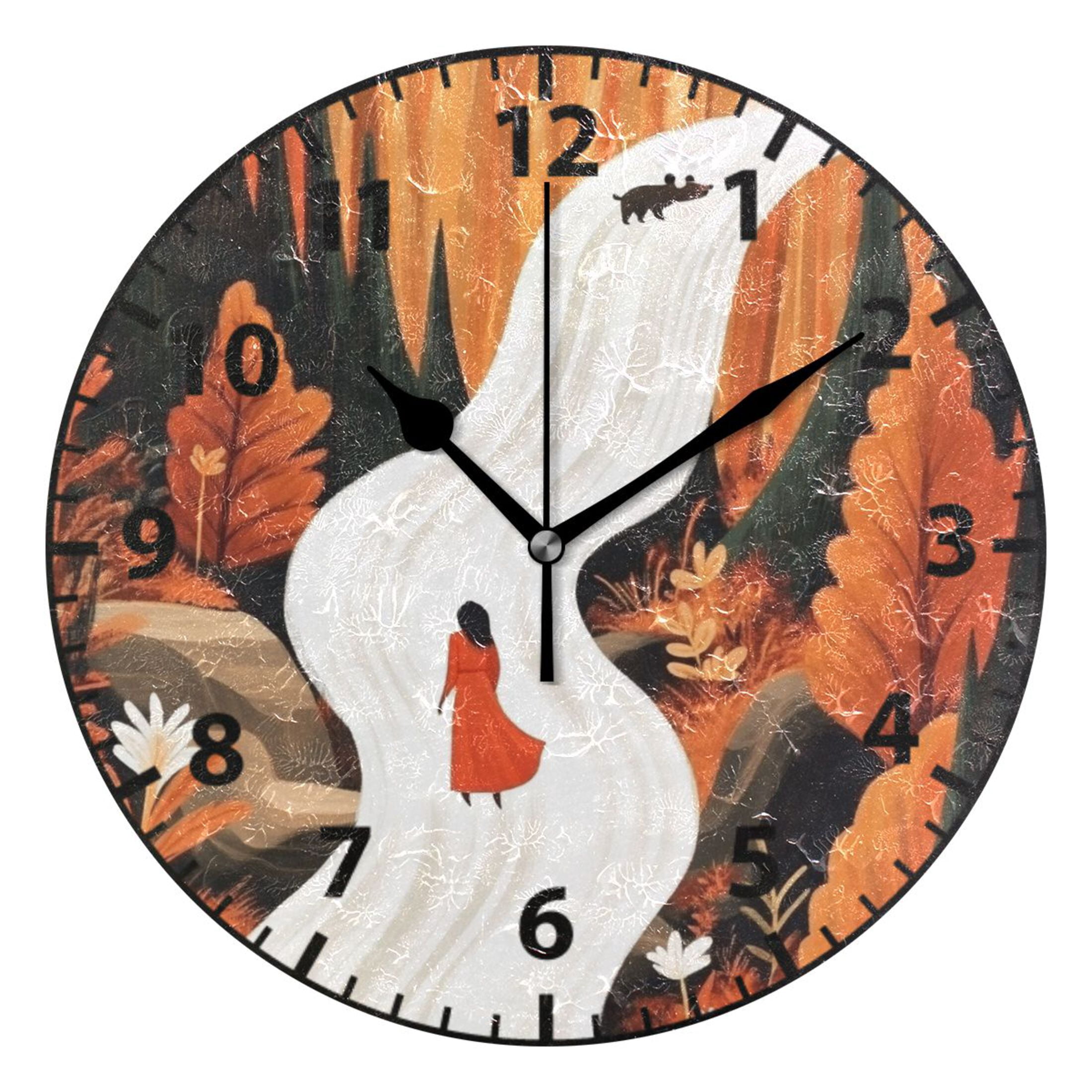 Heavenly Path Wall Clock Modern Small Clock Black Hands for Office ...