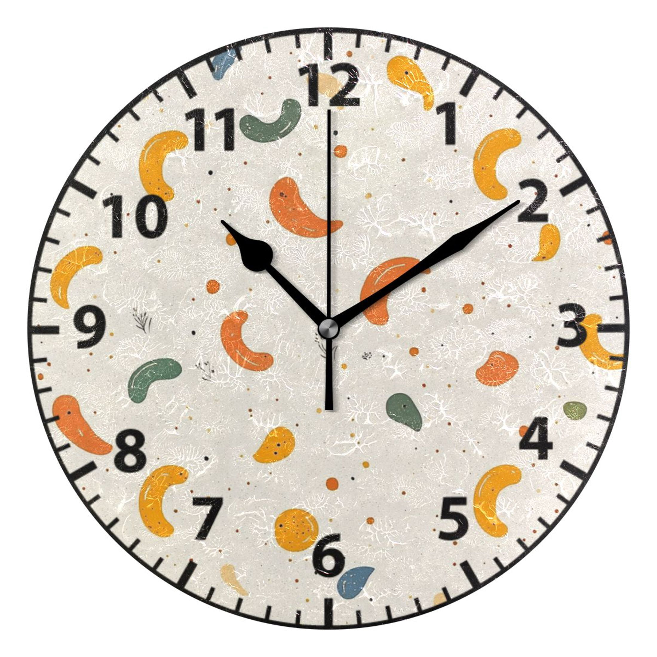 9.84in Irregular Polka Dot Pattern PVC Canvas Wall and Table Clock with ...