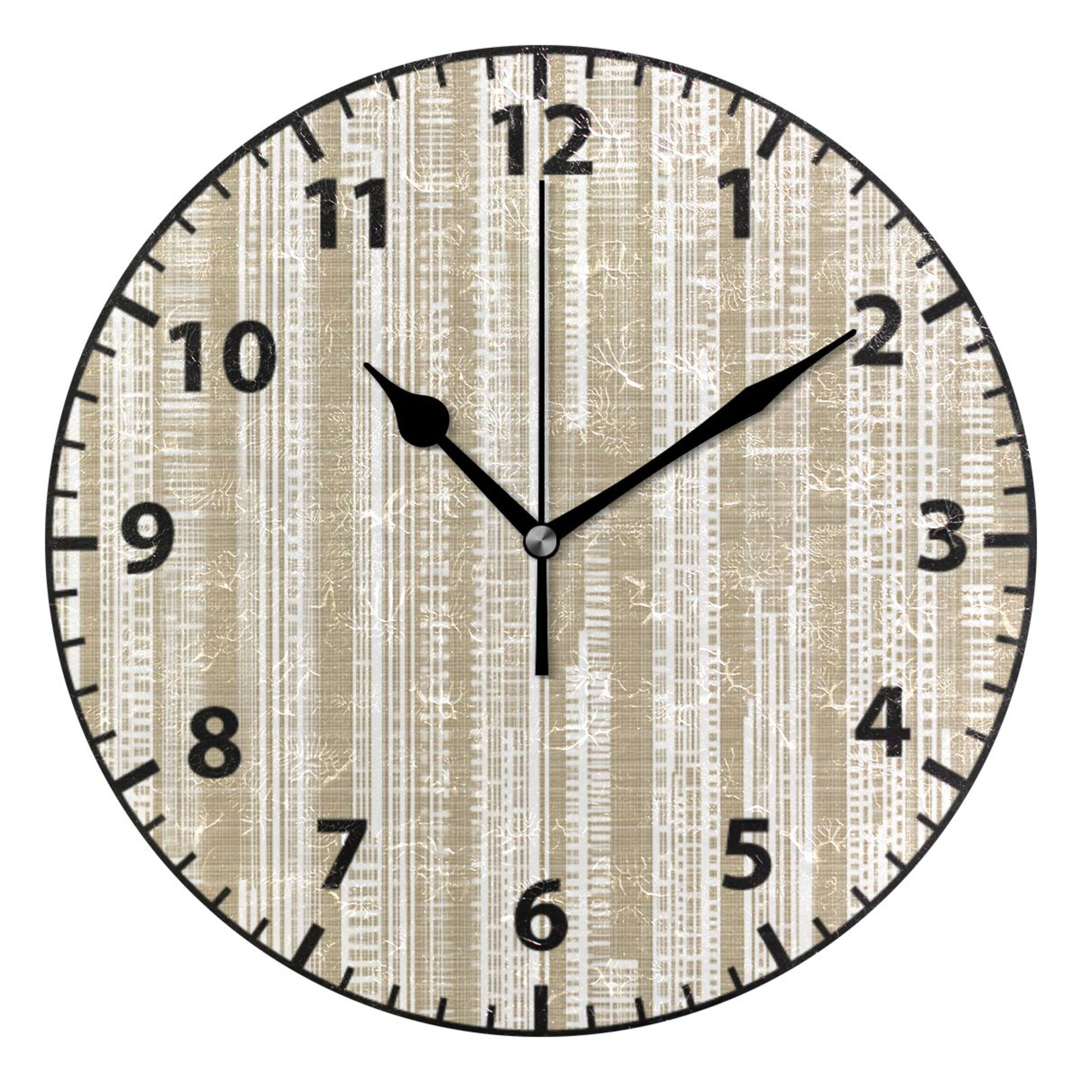 9.84in Linear Textures City PVC Canvas Wall and Table Clock with Canvas ...