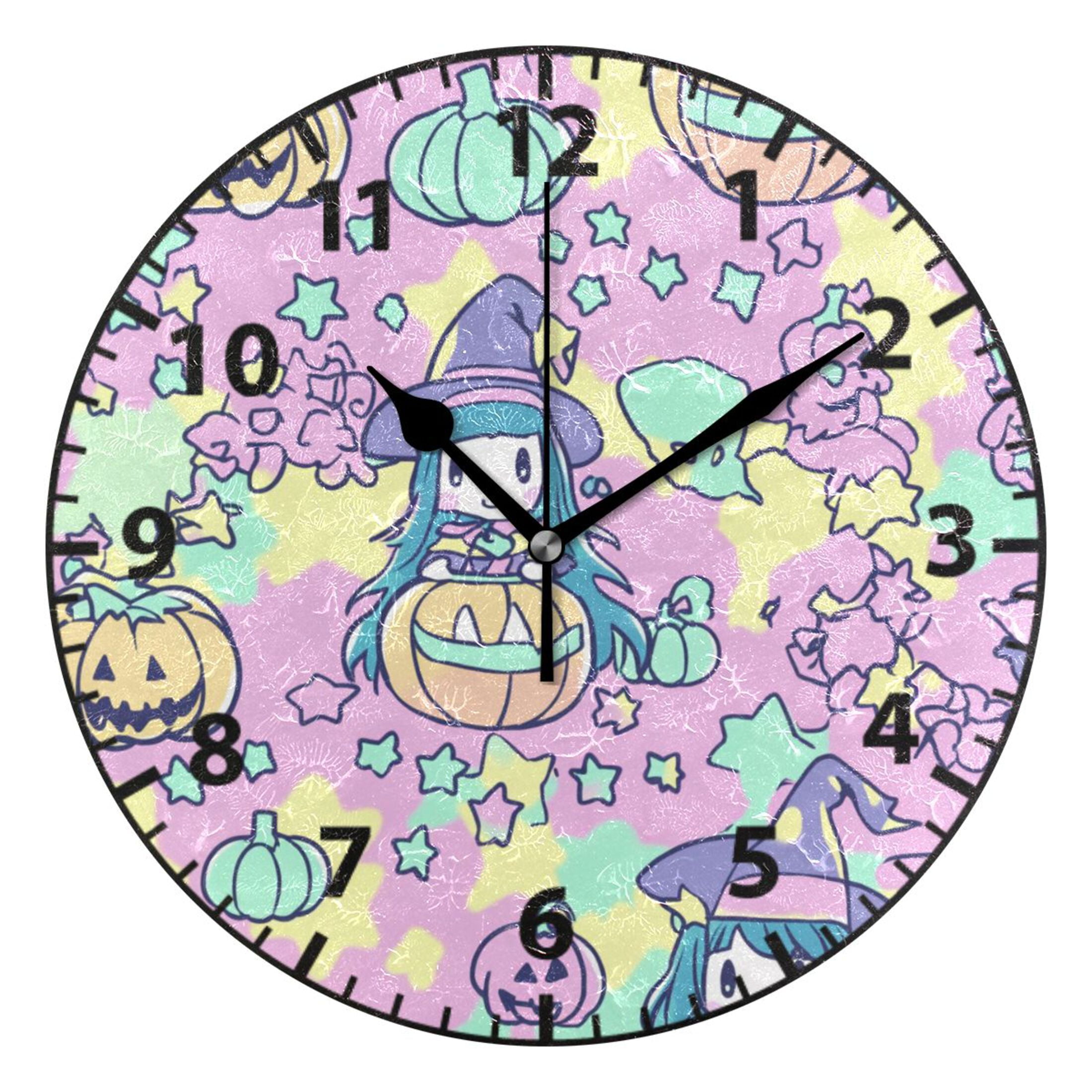 Little Witches Wall Clock Modern Small Clock Black Hands for Office ...