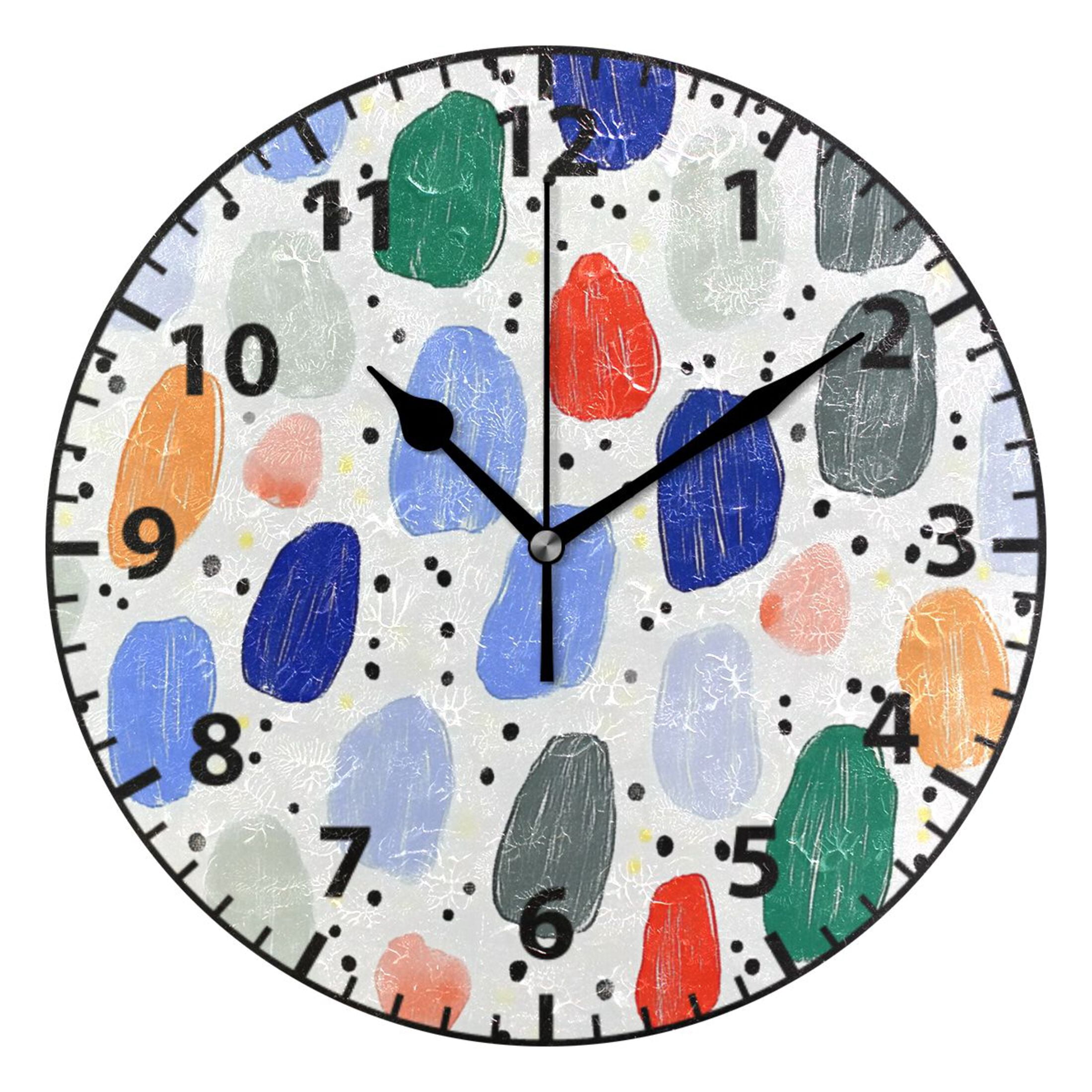 Modern Style Hand Drawn Wall Clock Modern Small Clock Gold Hands for ...