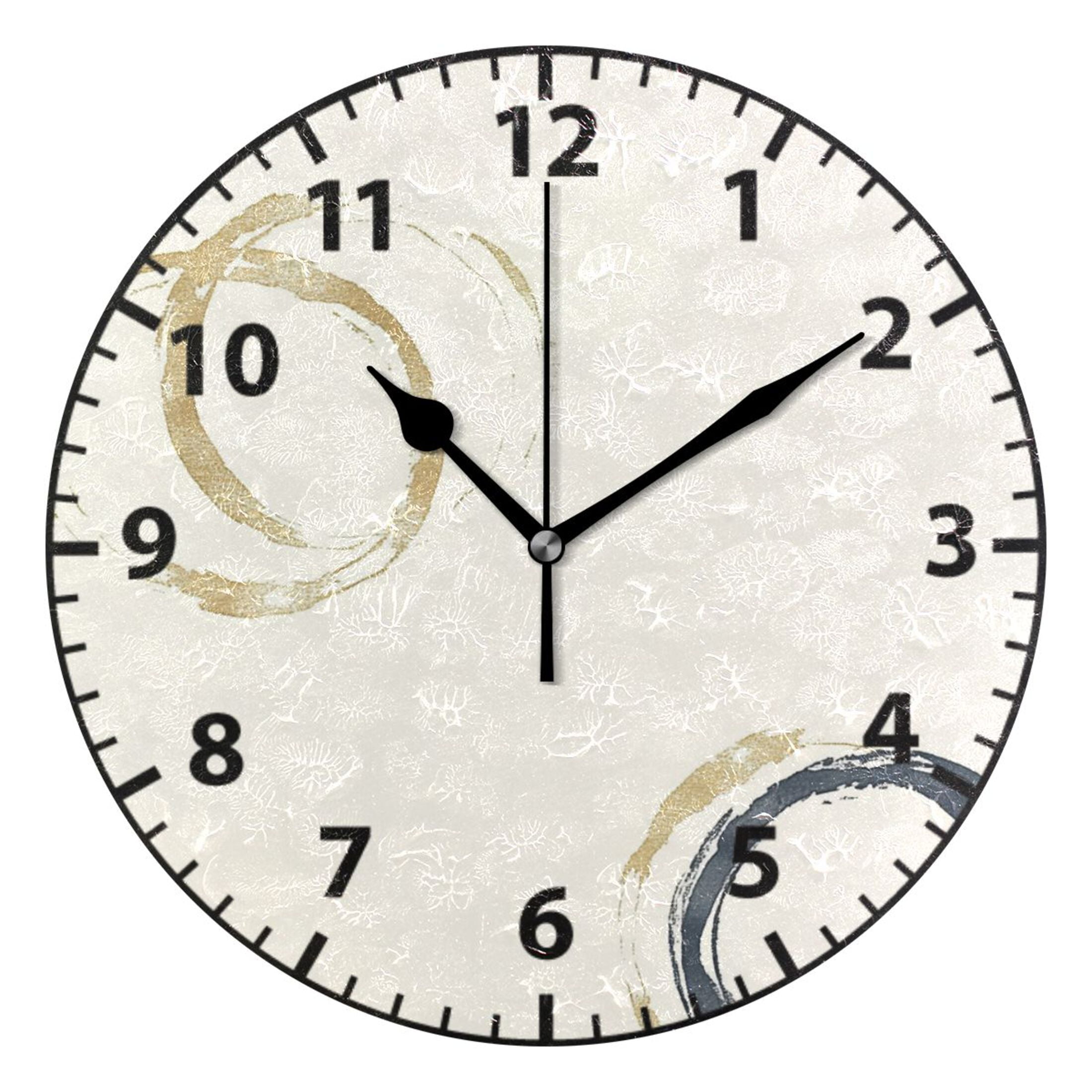 9.84in Overlapping Circles PVC Canvas Wall and Table Clock with Canvas ...