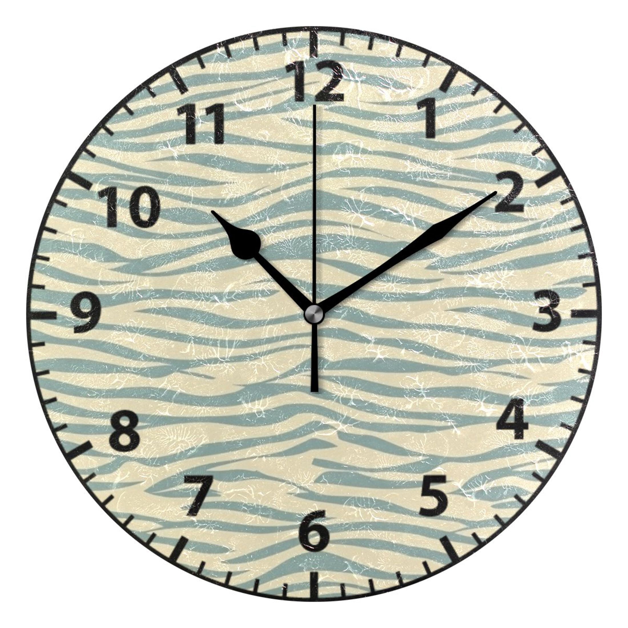 9.84in Ripple Stripe Pattern PVC Canvas Wall and Table Clock with ...