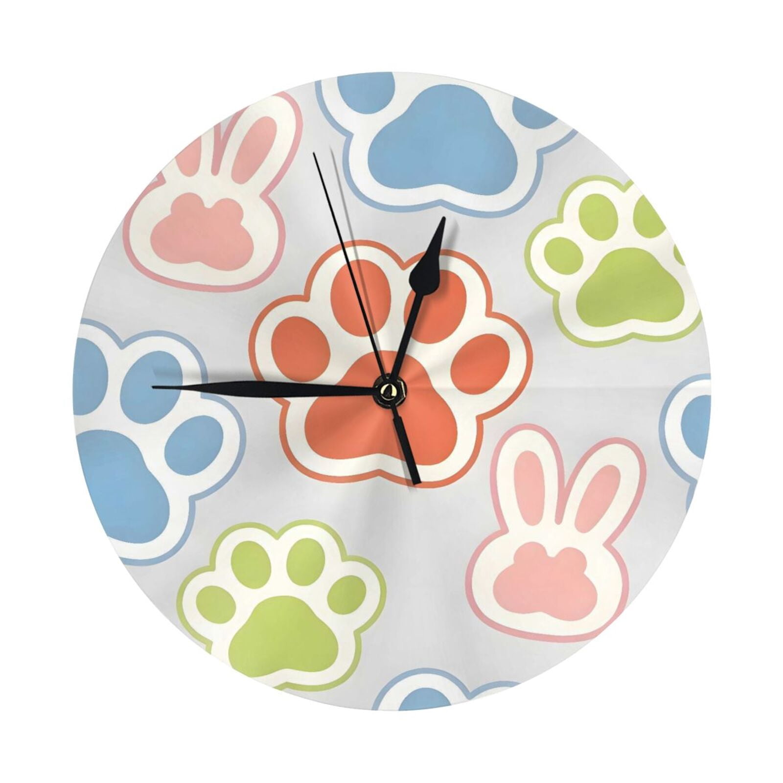 9.84in Round Wall Clock Frameless No Glass Silent Non-Ticking Pvc Board ...