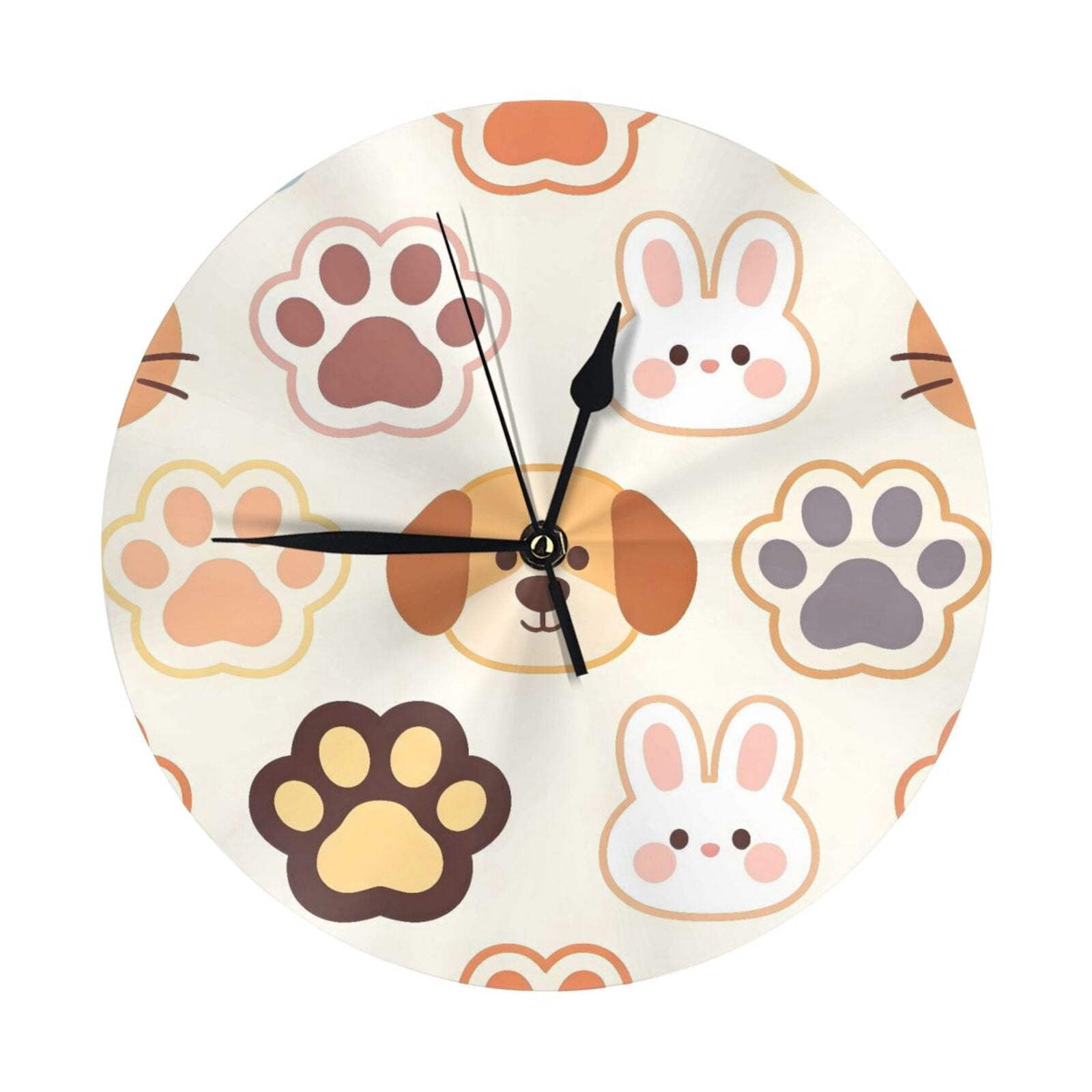 9.84in Round Wall Clock Frameless No Glass Silent Non-Ticking Pvc Board ...
