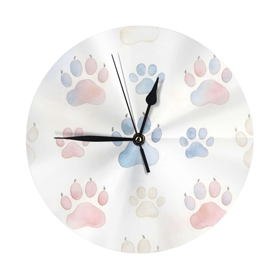 9.84in Round Wall Clock Frameless No Glass Silent Non-Ticking Pvc Board ...