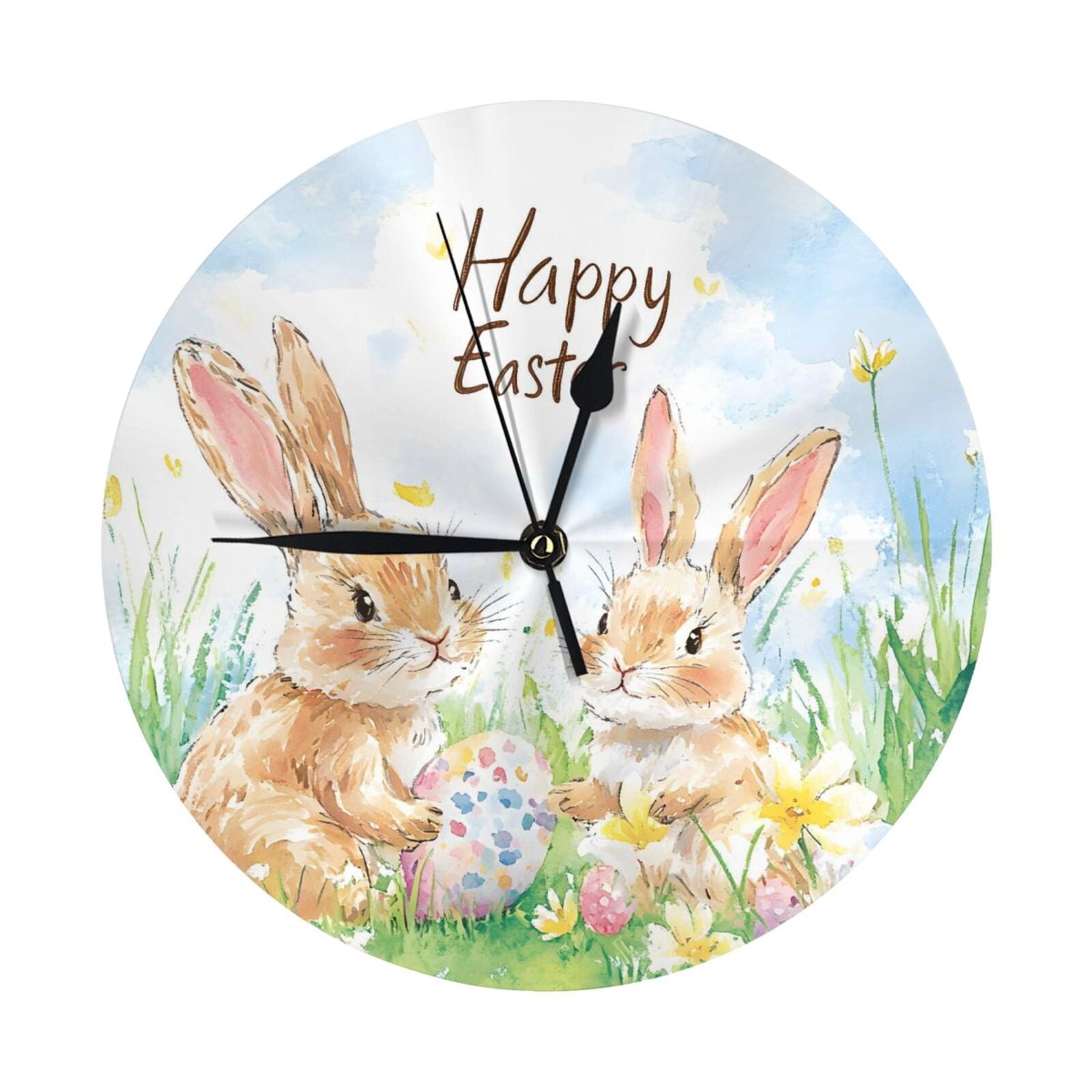 9.84in Round Wall Clock Frameless No Glass Silent Non-Ticking Pvc Board ...