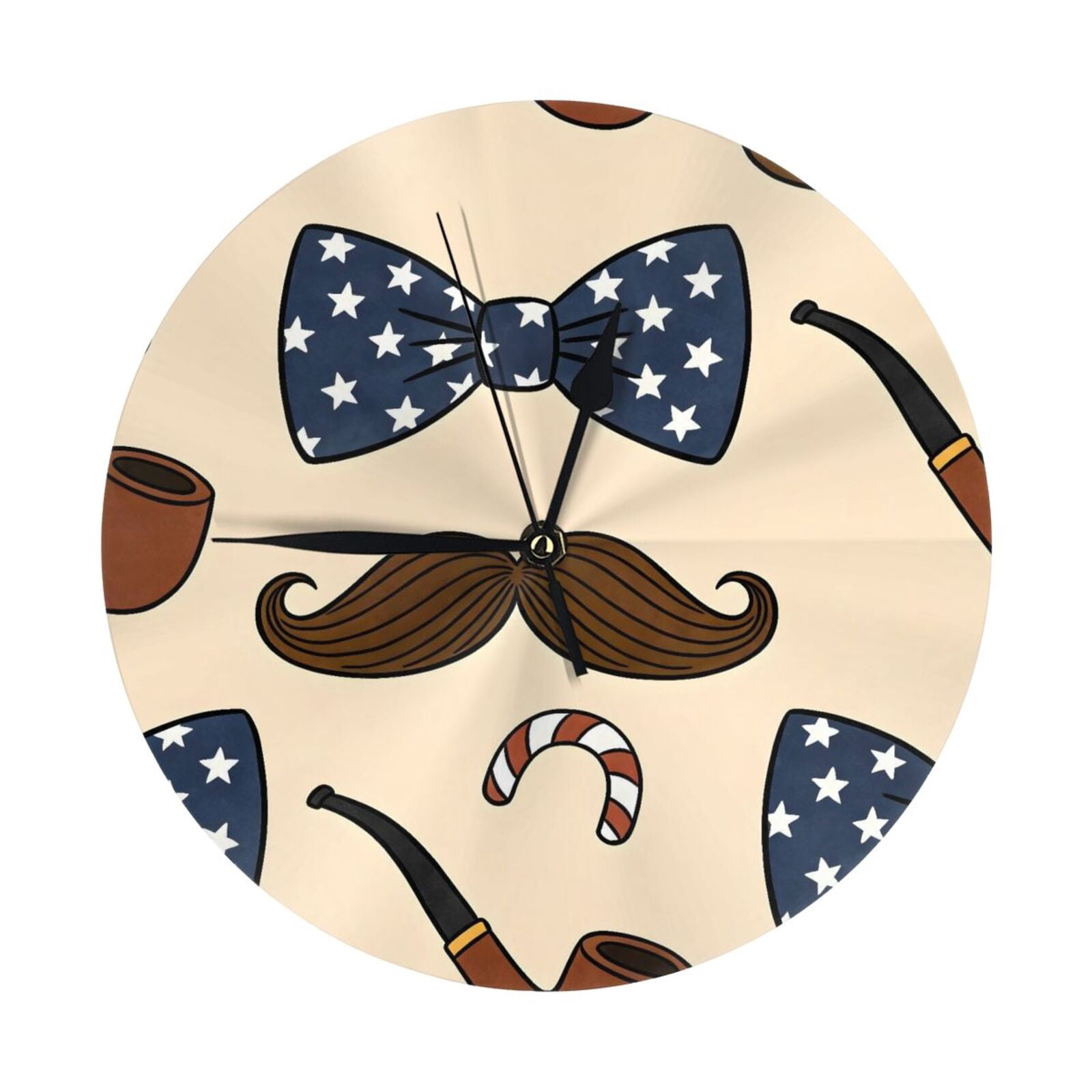 9.84in Round Wall Clock Frameless No Glass Silent Non-Ticking Pvc Board ...