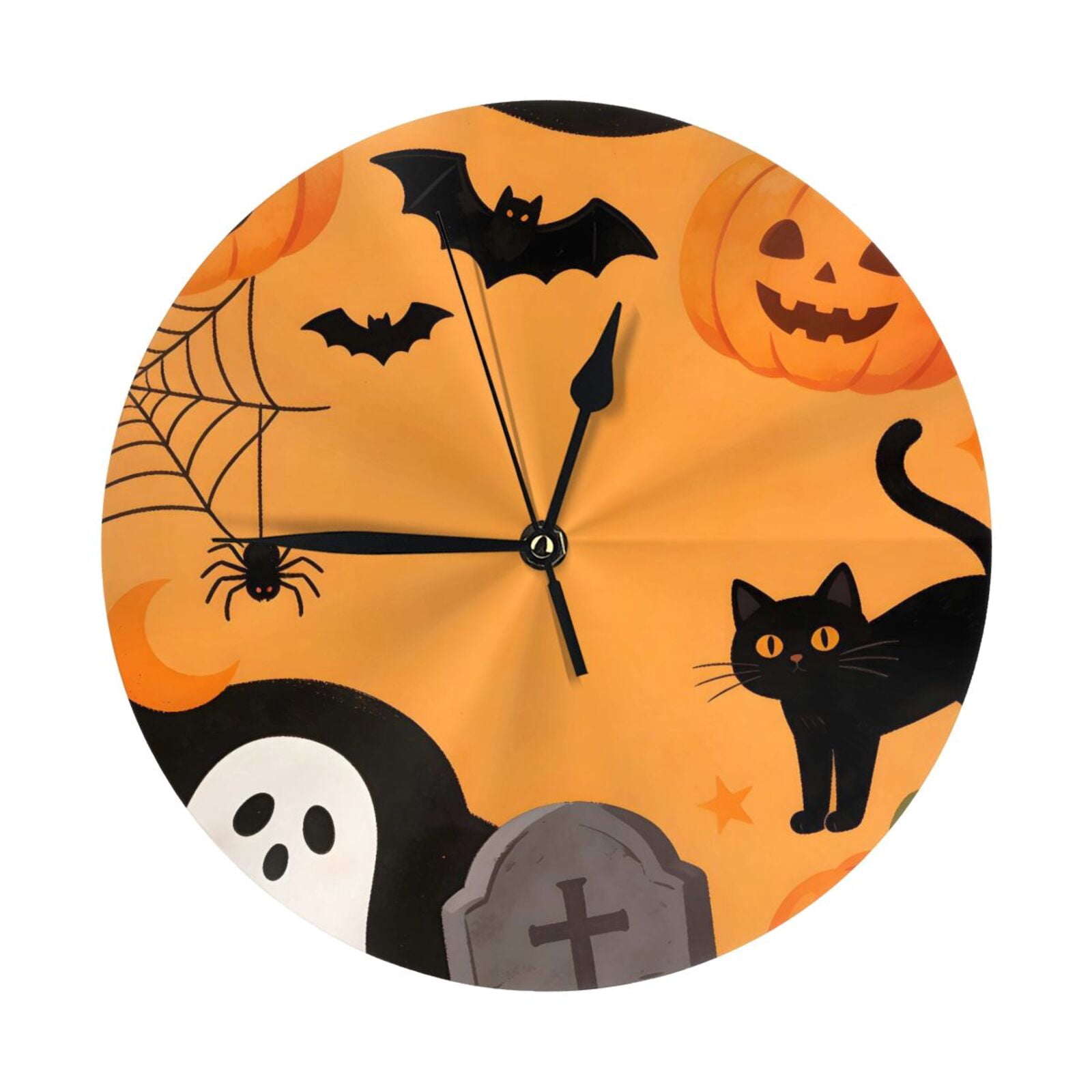9.84in Round Wall Clock Frameless No Glass Silent Non-Ticking Pvc Board ...