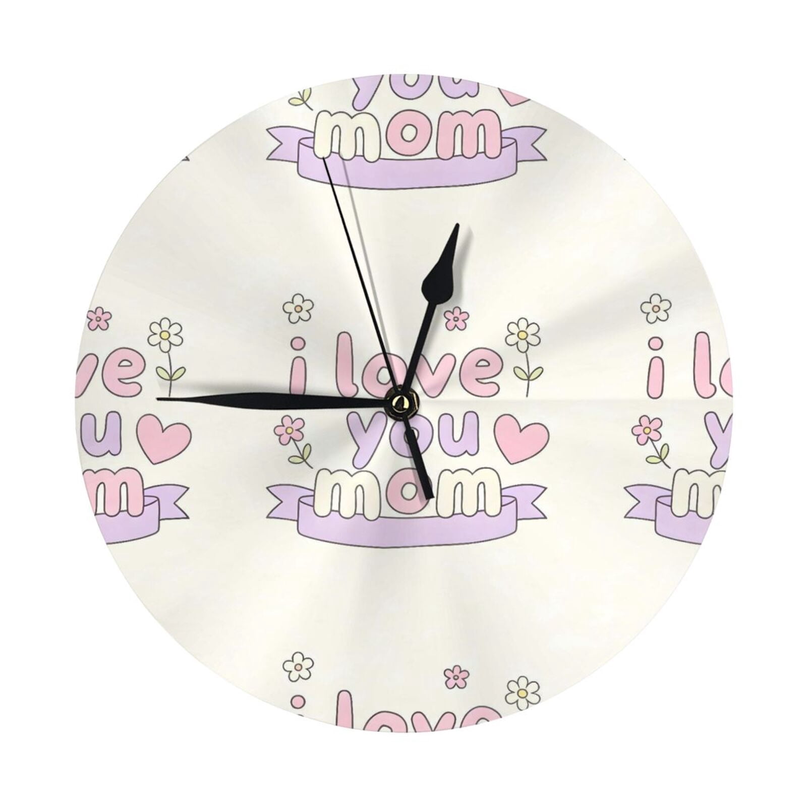 9.84in Round Wall Clock Frameless No Glass Silent Non-Ticking Pvc Board ...