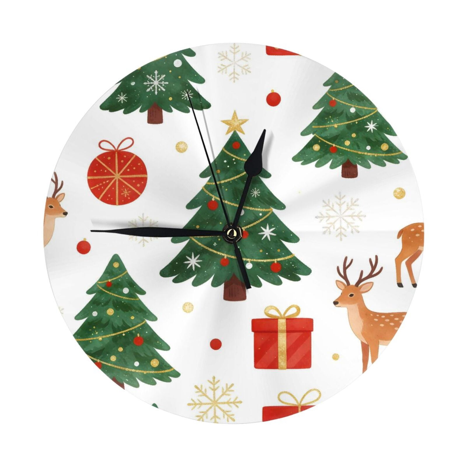 9.84in Round Wall Clock Frameless No Glass Silent Non-Ticking Pvc Board ...