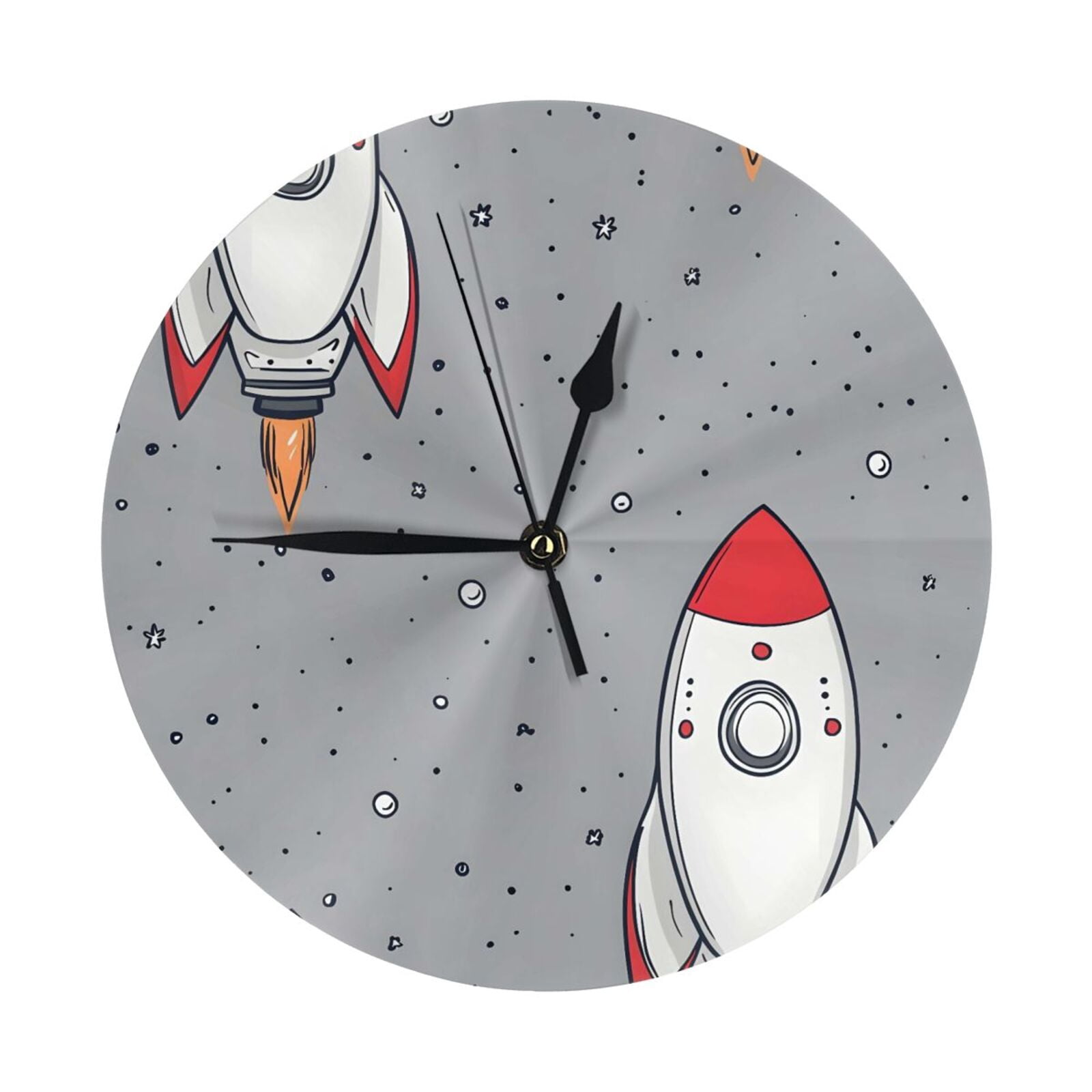 9.84in Round Wall Clock Frameless No Glass Silent Non-Ticking Pvc Board ...