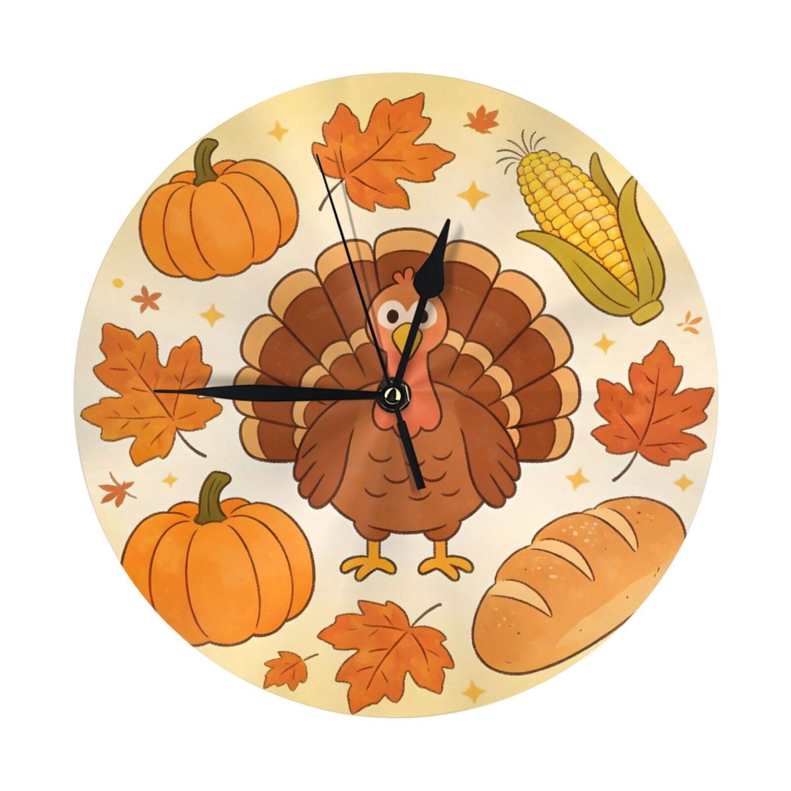 9.84in Round Wall Clock Frameless No Glass Silent Non-Ticking Pvc Board ...