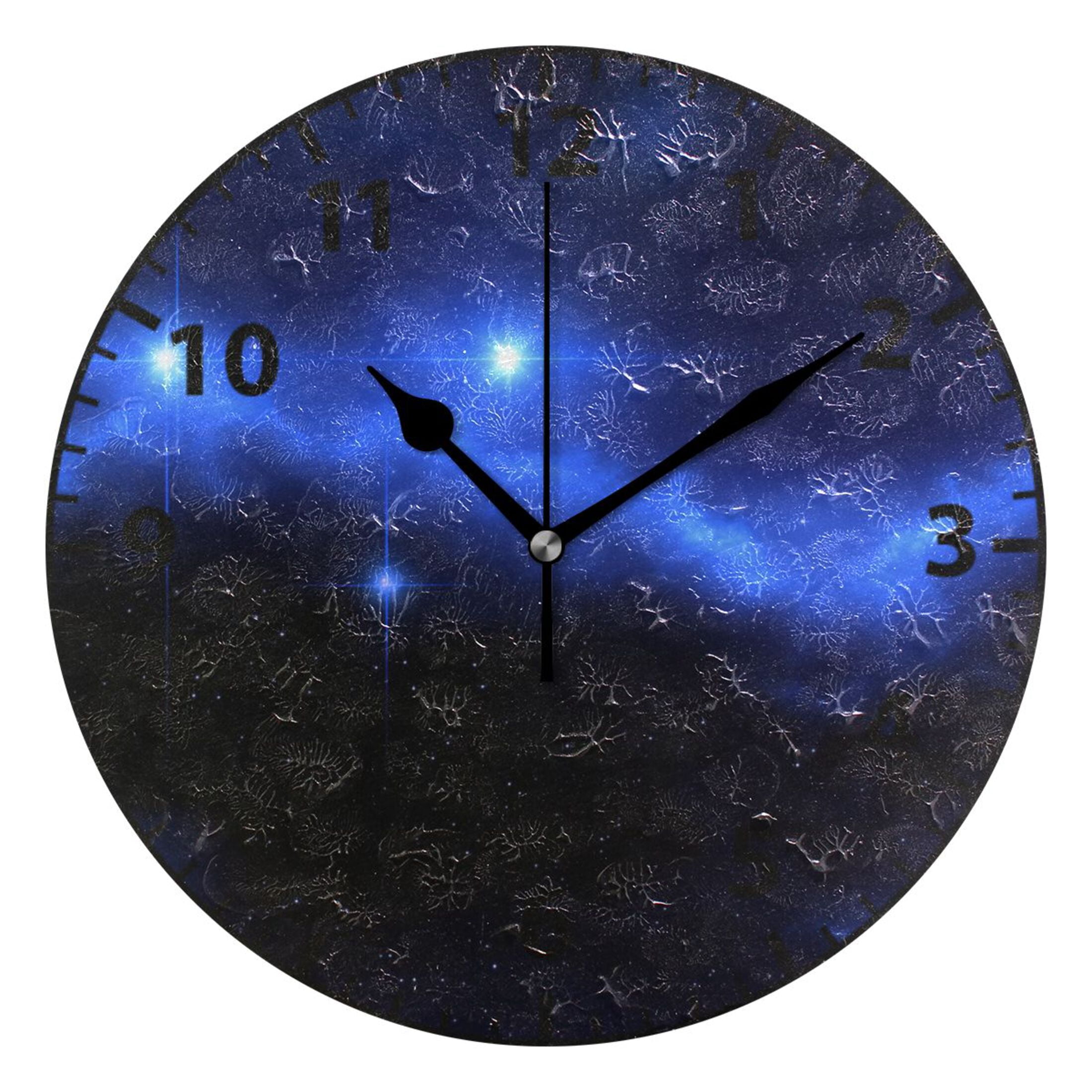 9.84in Starry Night Sky PVC Canvas Wall and Table Clock with Canvas ...