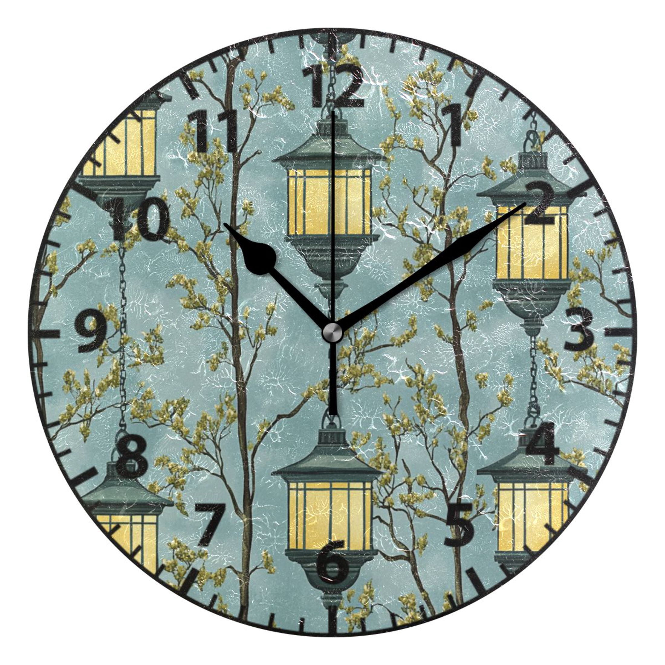 Street Lamp Wall Clock Modern Small Clock Black Hands for Office, Home ...