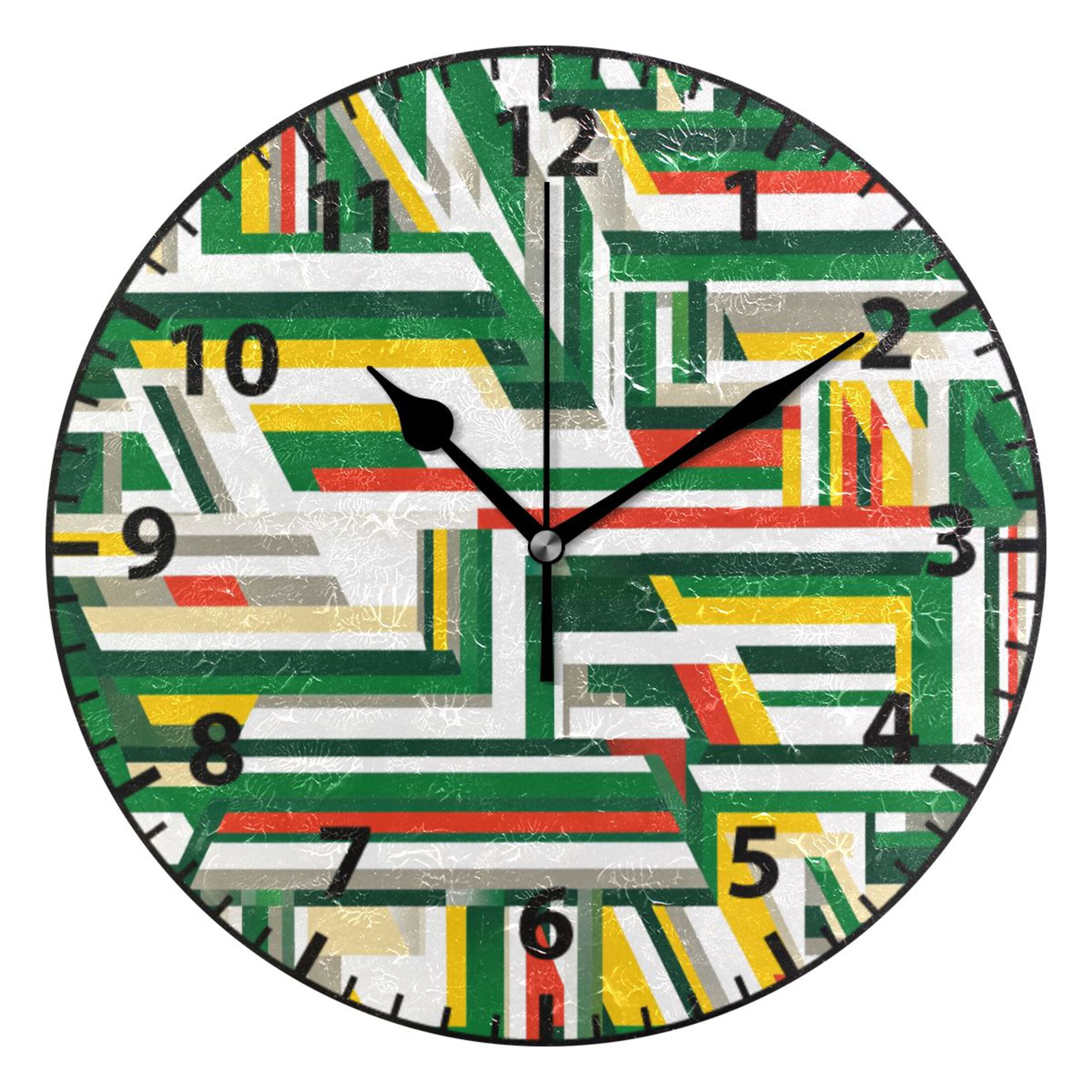 9.84in Stylized Line Design PVC Canvas Wall and Table Clock with Canvas ...