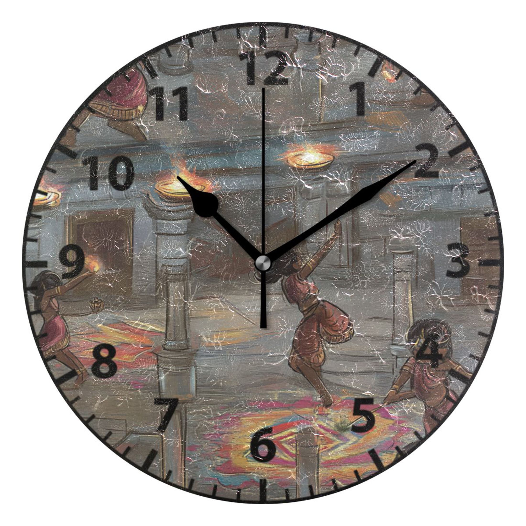 The Dancing Girl Wall Clock Modern Small Clock Gold Hands for Office ...