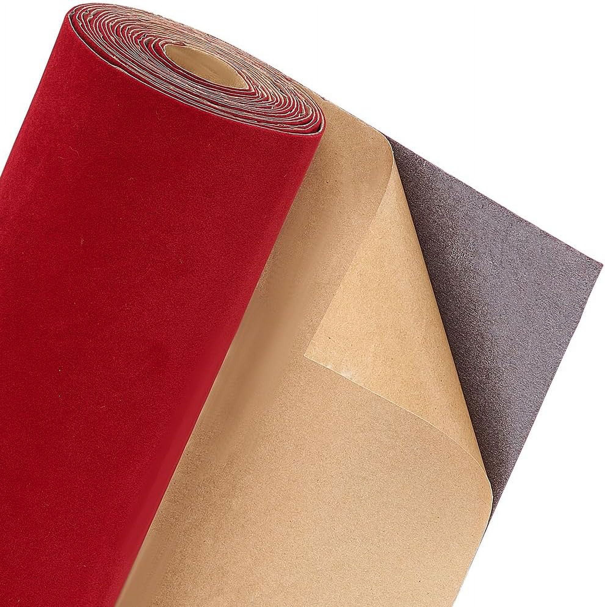 9.84x0.03inch Self Adhesive Velvet Fabric Dark Red Flock Liner Velvet ...