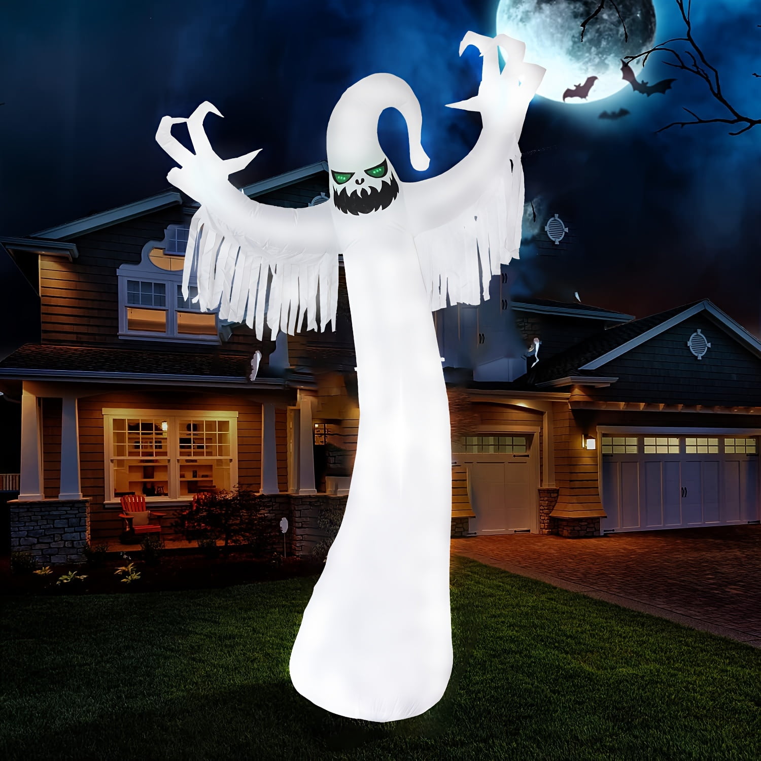 9.85 FT Halloween Inflatables Ghost Outdoor Decorations Blow Up Yard ...