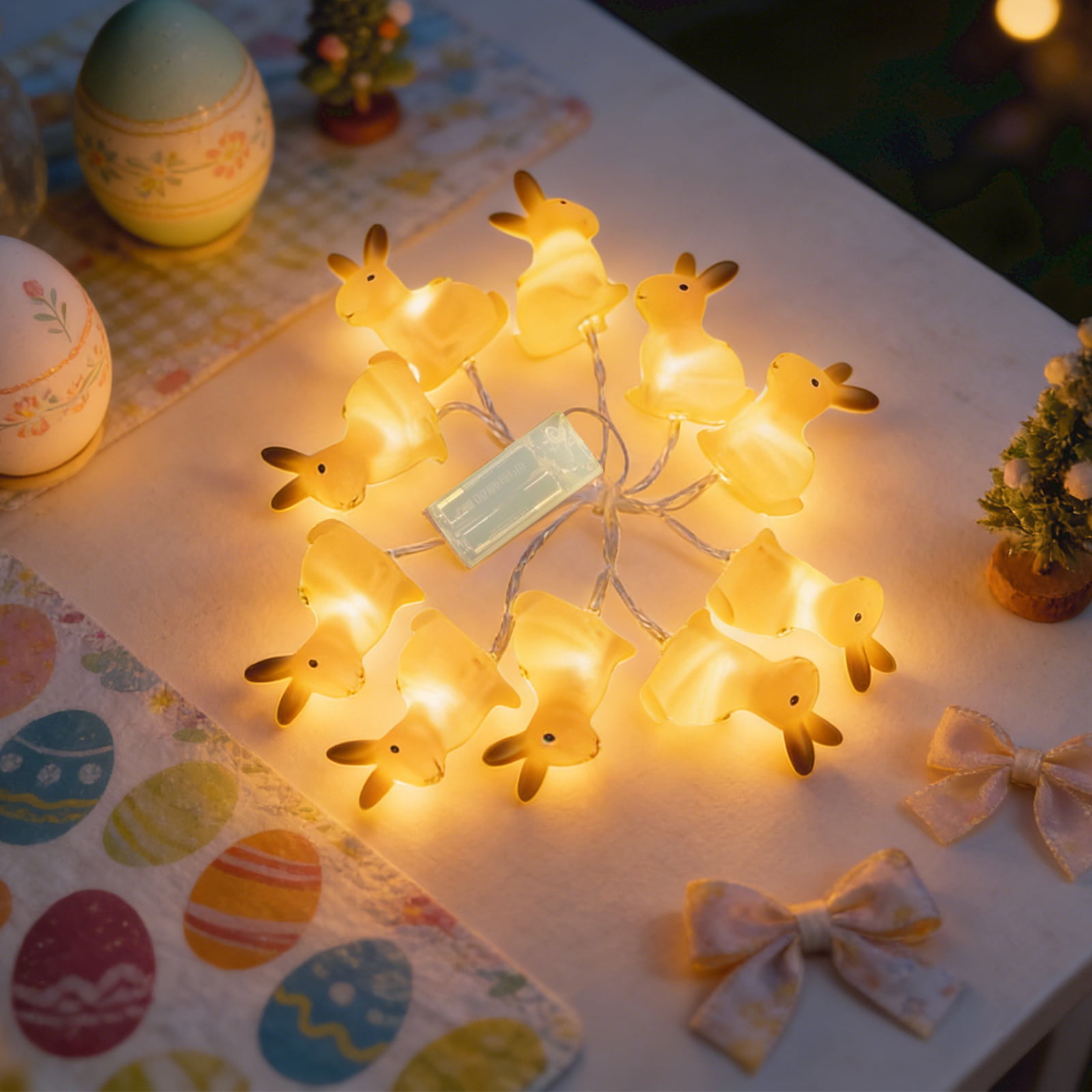 9.85FT Easter Bunny String Lights - Warm White LED Rabbit Fairy Lights ...