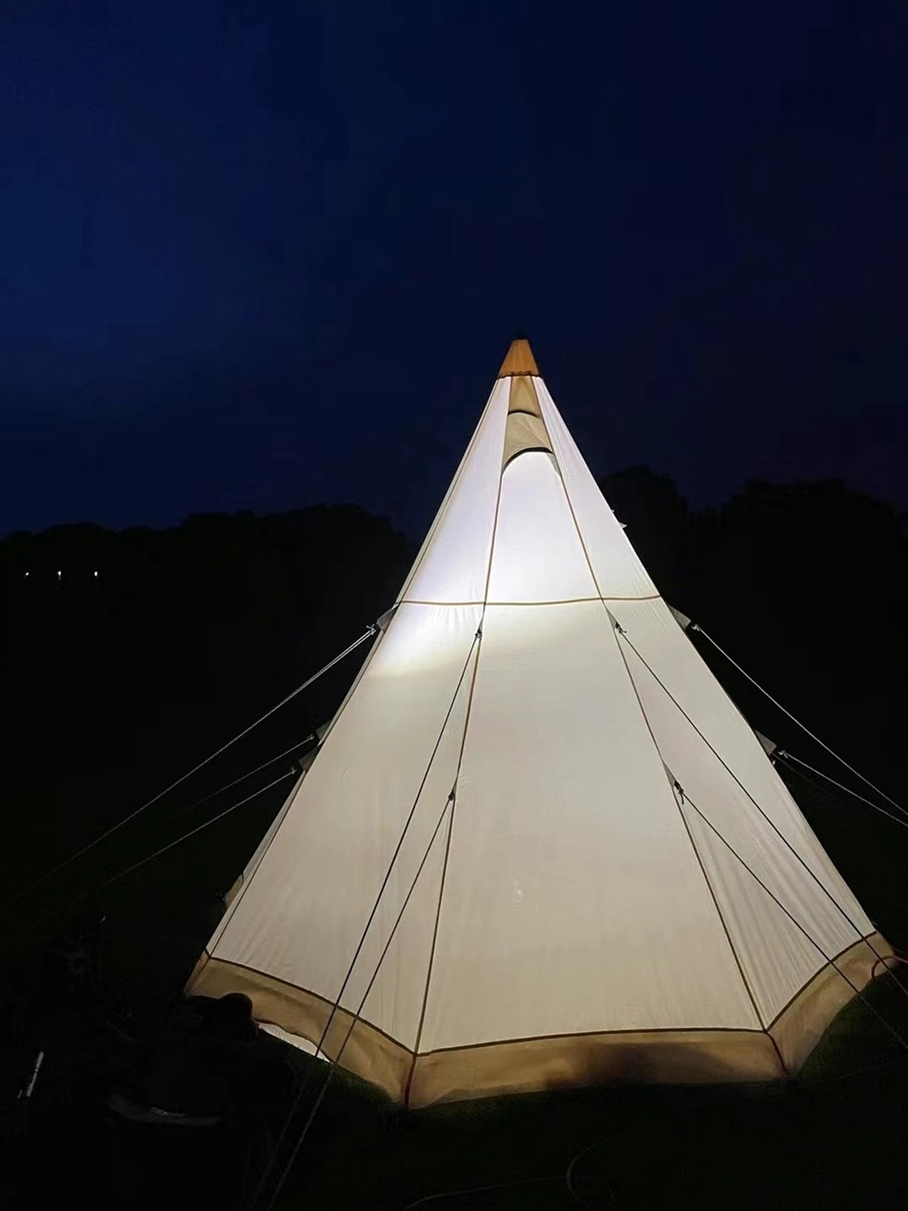 9.85ft Bell Tent - 4 Season Cotton Canvas Glamping Tent with Aluminum ...