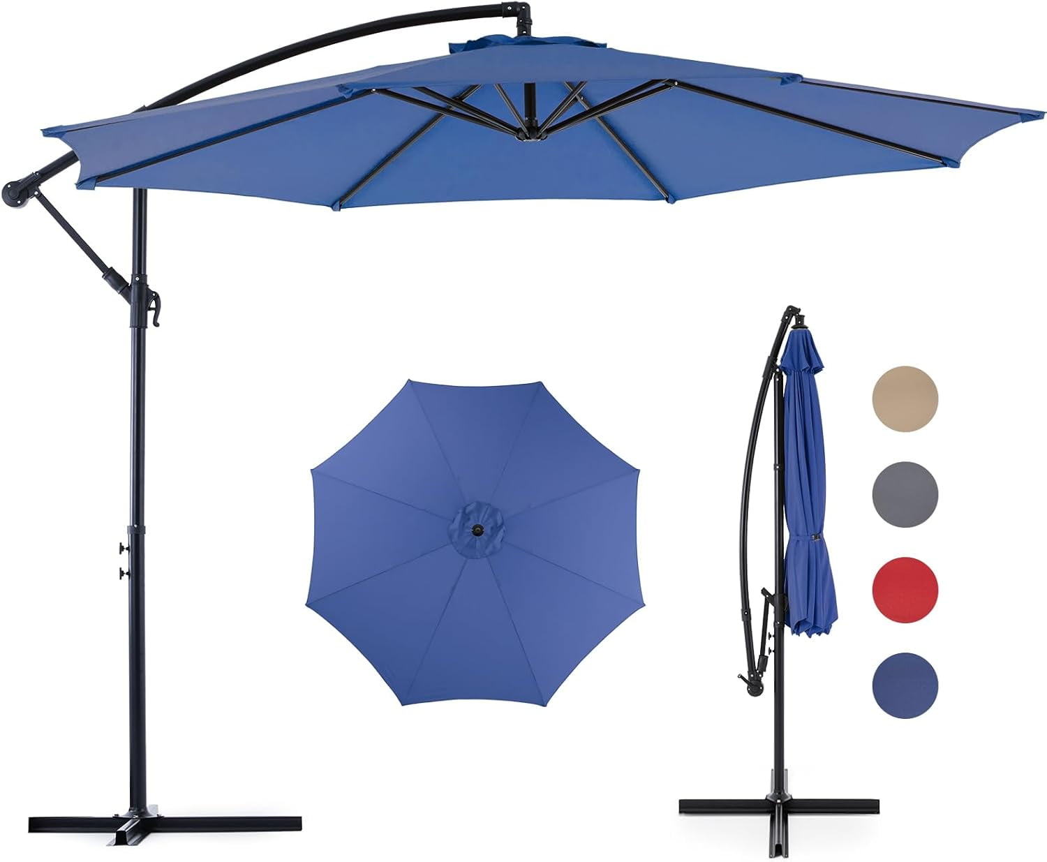 9.8FT Cantilever Offset Patio Umbrella - Hanging Cantilever Umbrella ...