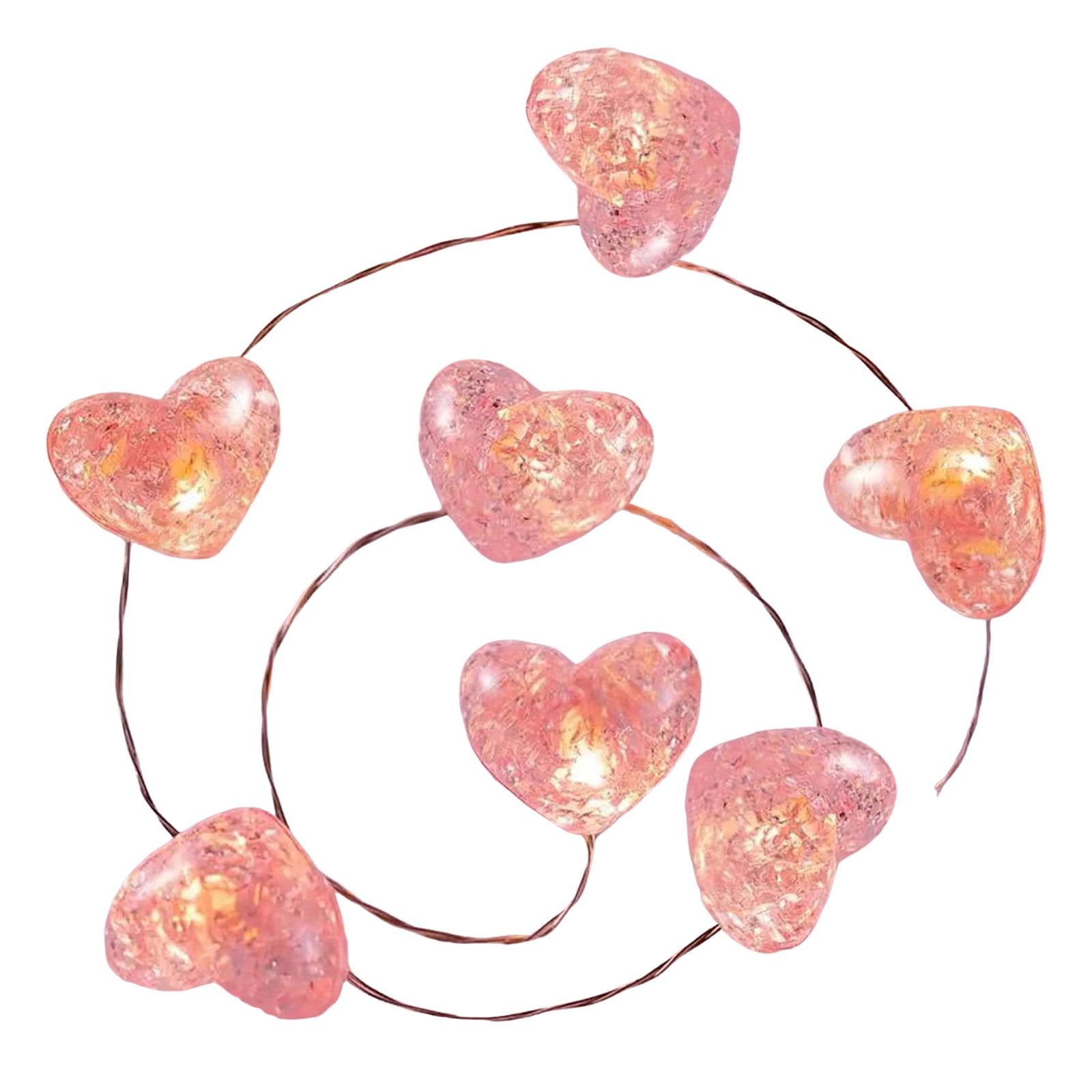 9.8FT Valentine's Heart Fairy Lights with Timer, Battery Operated LED ...