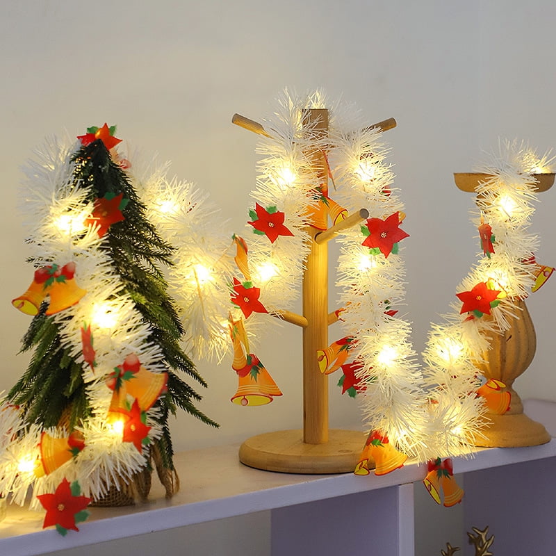 9.8Ft Christmas Colored String Lights Garlands, Exquisite Sequined ...