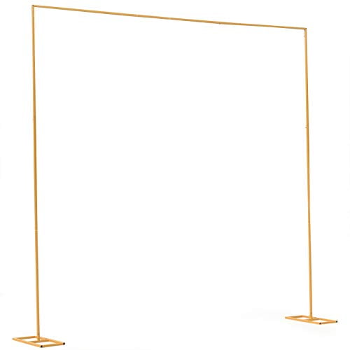 9.8Ft Gold Square Backdrop Stand Arch, Metal Wedding Arch Stand Pipe ...