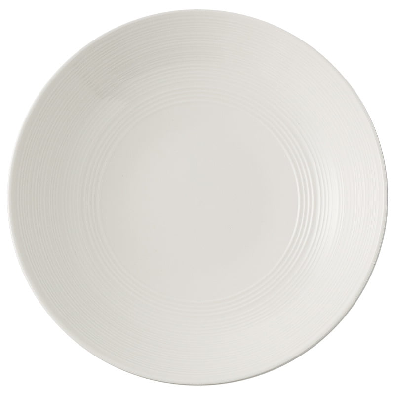 9.8IN Elegant White Ceramic Soup and Salad Plate - Textured Round Dish ...