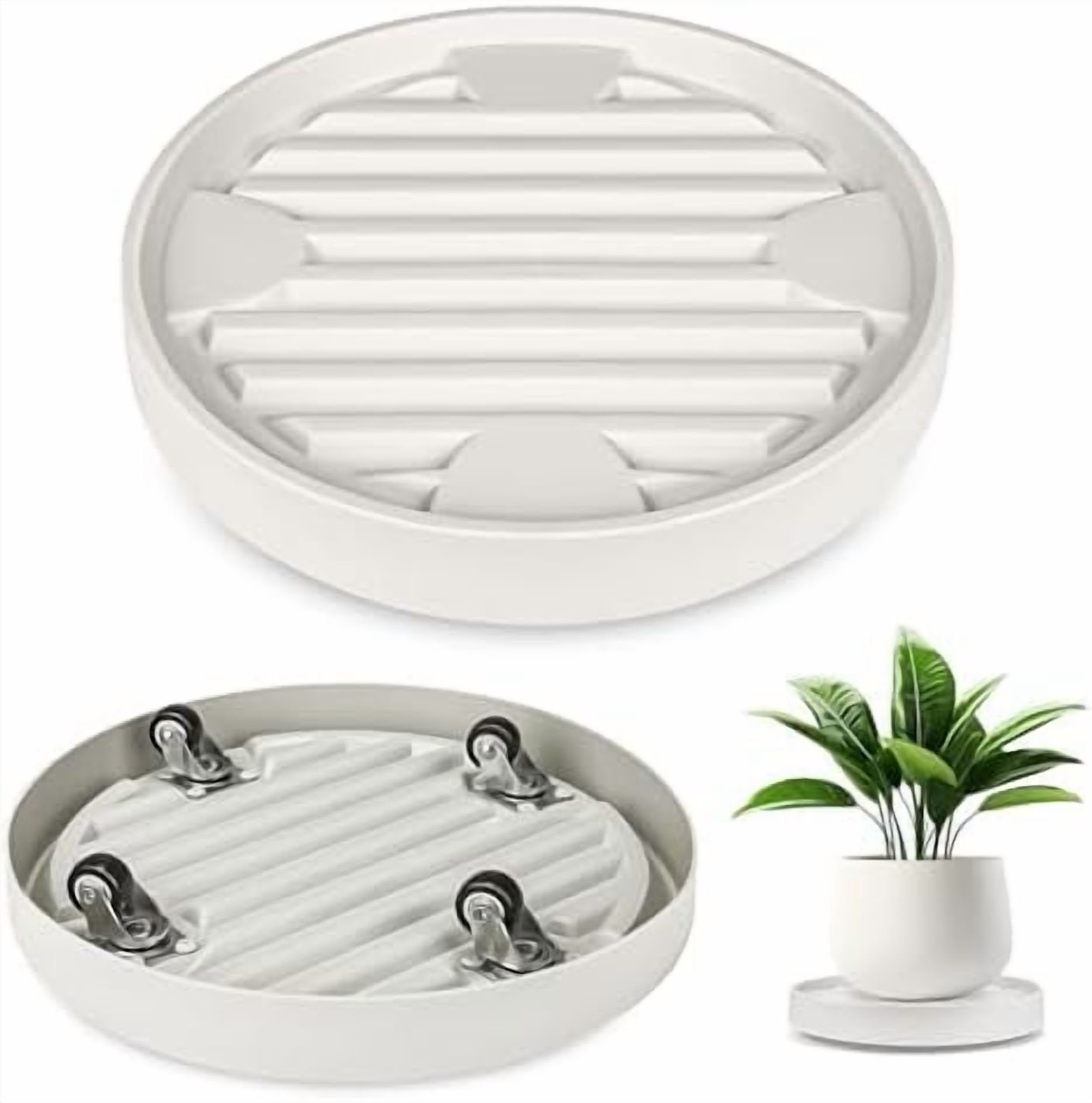 9.8Inch Plant Caddy with Hidden Wheels, Rolling Plants Stand with Wheel ...
