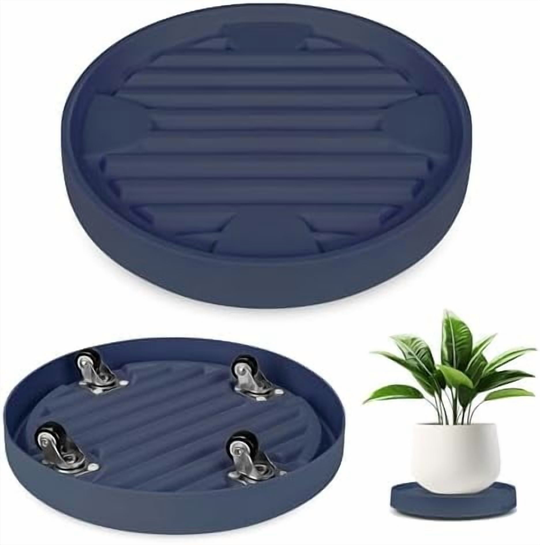 9.8Inch Plant Caddy with Hidden Wheels, Rolling Plants Stand with Wheel ...