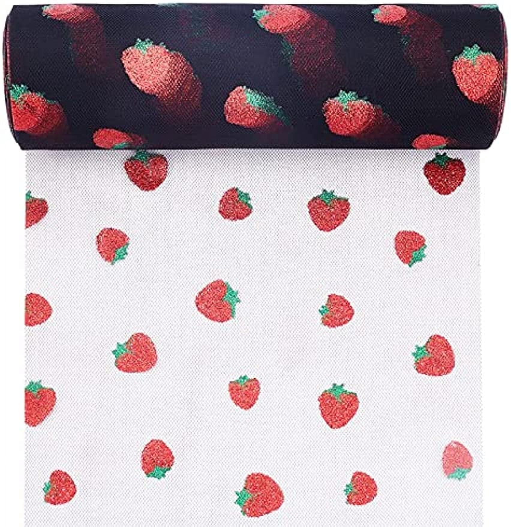 9.8Yards Tulle Fabric Roll Shiny Strawberry Decoration Tulle Roll Black ...